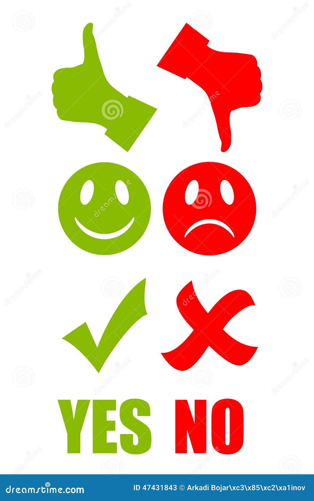 Gutes schlechtes Symbol vektor abbildung. Illustration von grün - 47431843