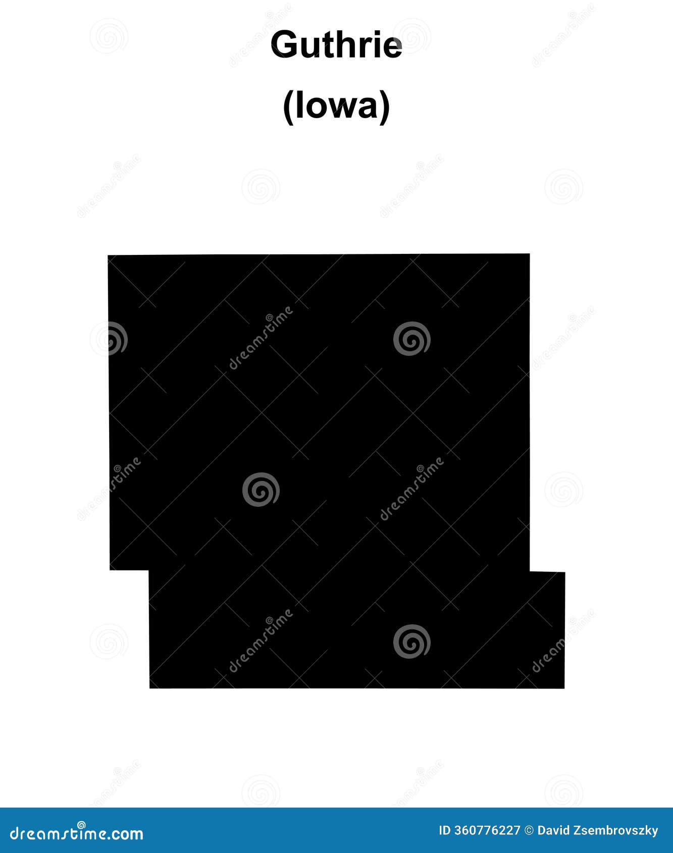 Guthrie outline map stock illustration. Illustration of county - 360776227