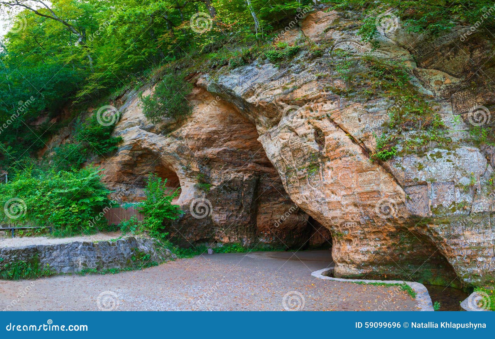 Gutmanis Cave in Sigulda stock photo. Image of landscape - 59099696