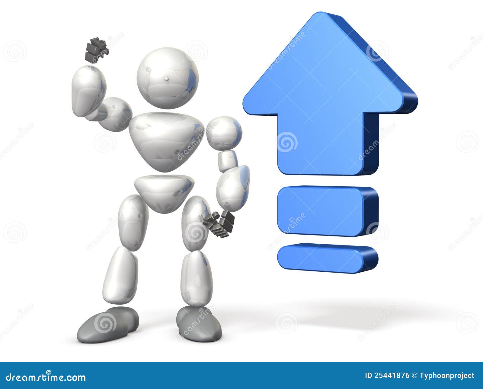 Guts Pose of the Robot Represents the Victory. Stock Illustration ...