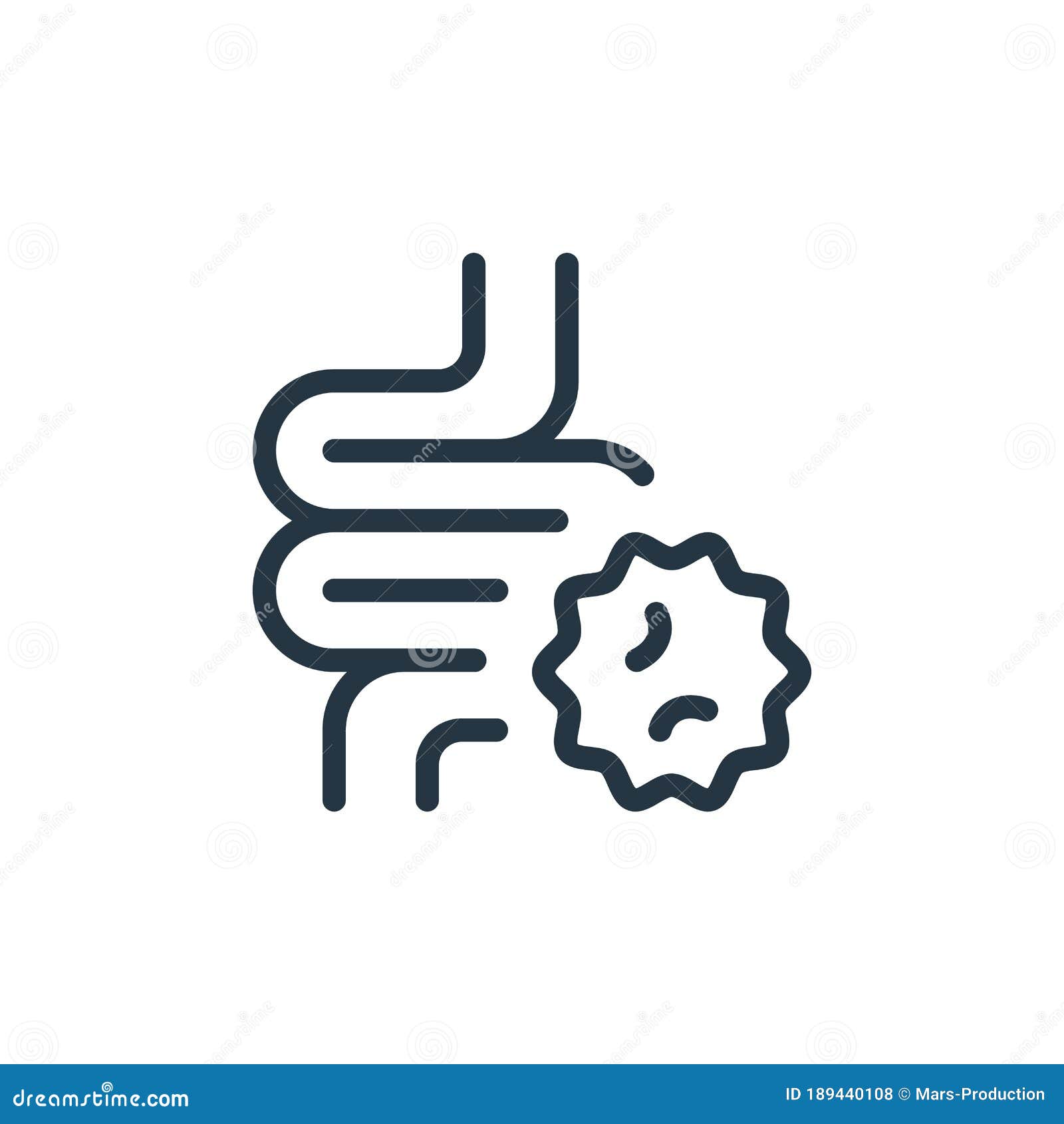 Guts Vector Icon Isolated on White Background. Outline, Thin Line Guts ...