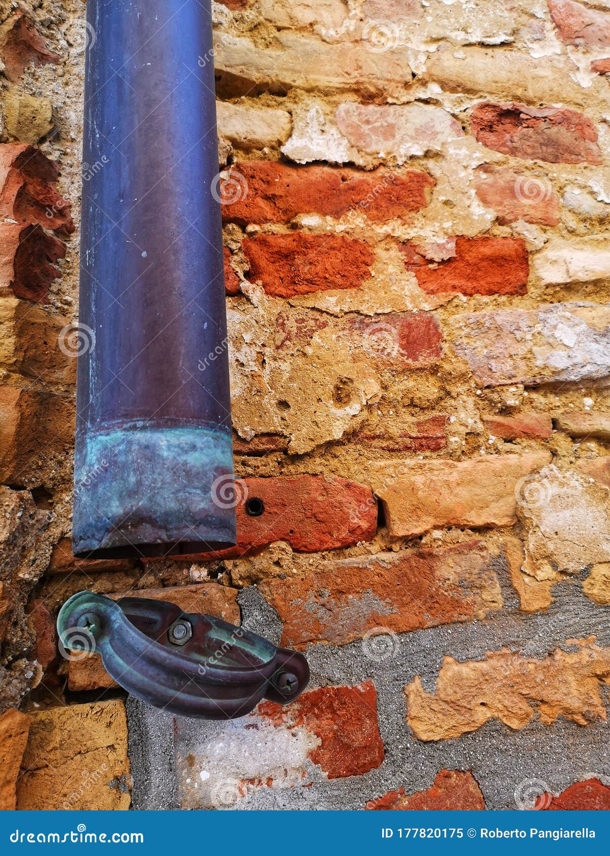 Gutter Copper Drain Channel Broken Stock Image - Image of architecture ...