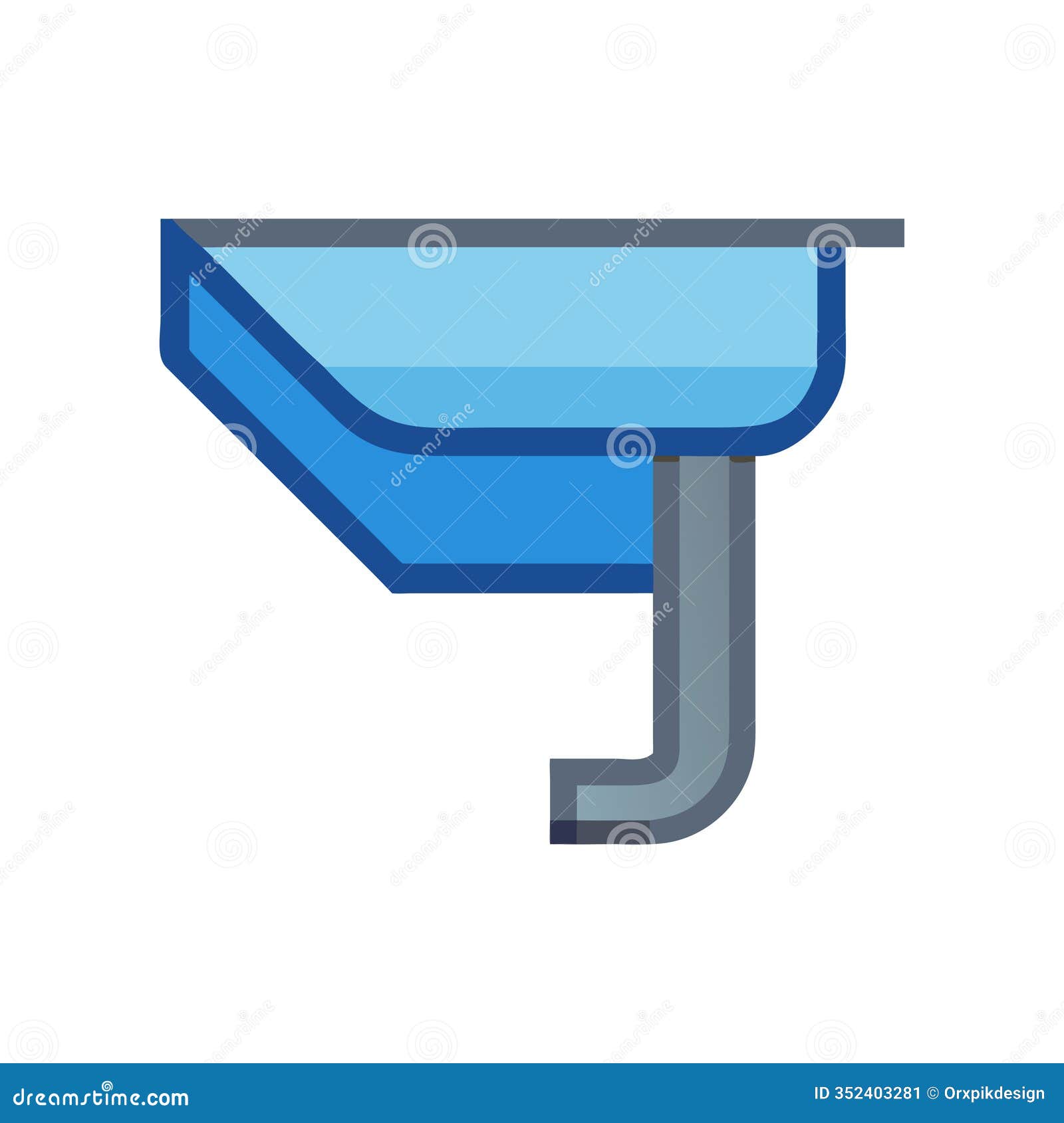 Gutter Design Symbol for Roofing Applications Stock Illustration ...