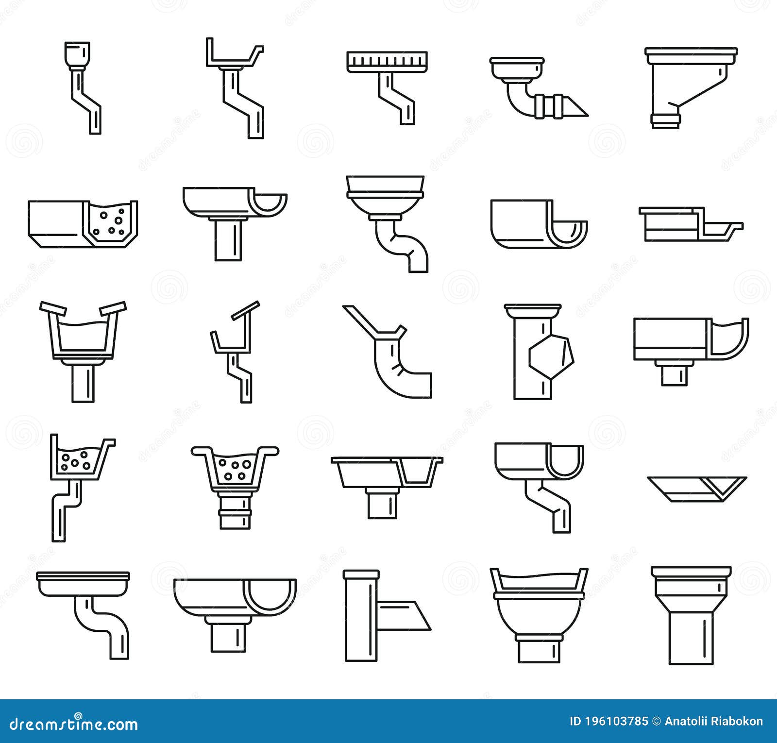 Rain Drain Pipe On Wall, Front View. Water Drainage System, Gutter ...