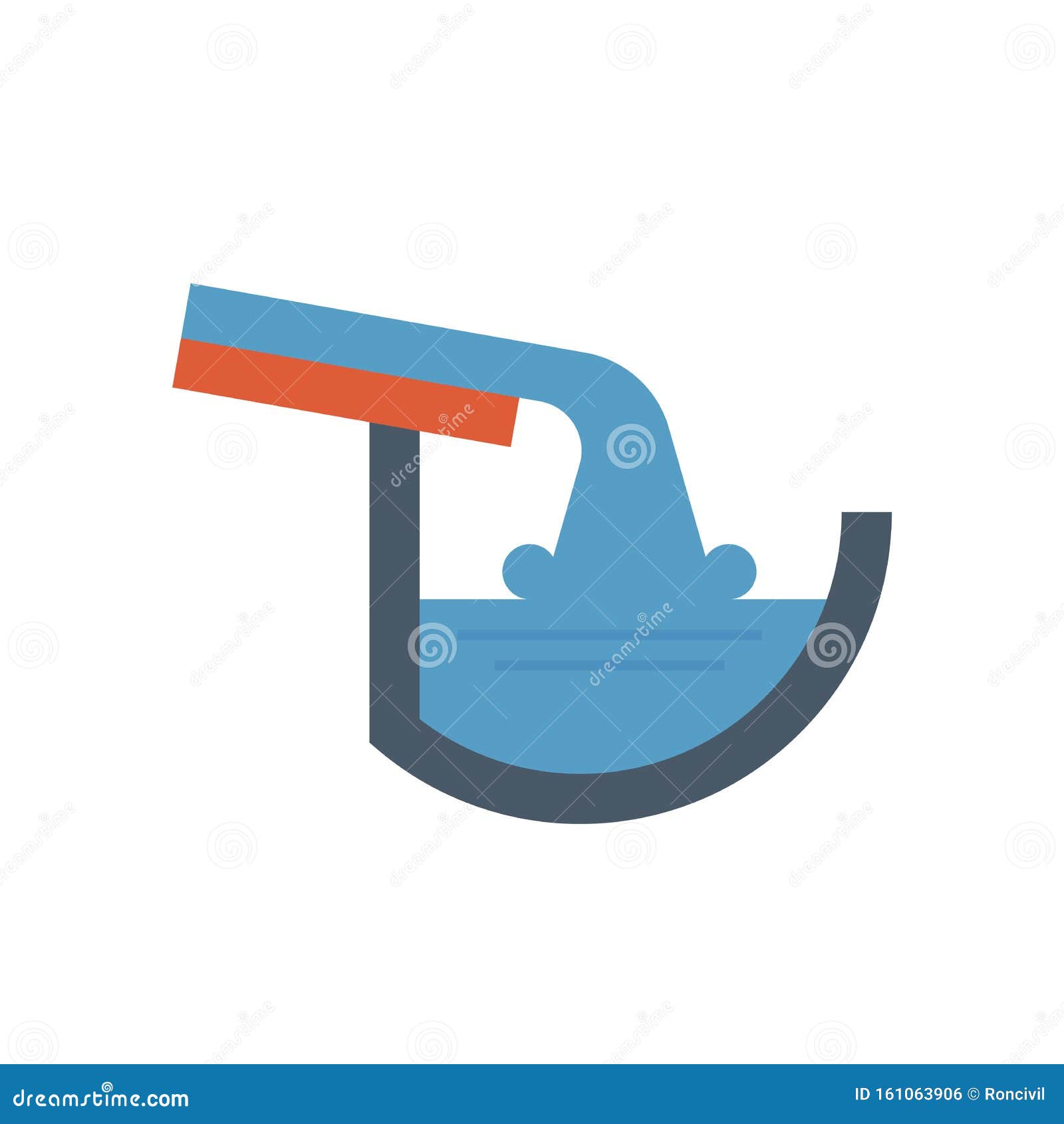 Gutter drainage icon stock vector. Illustration of eaves - 161063906