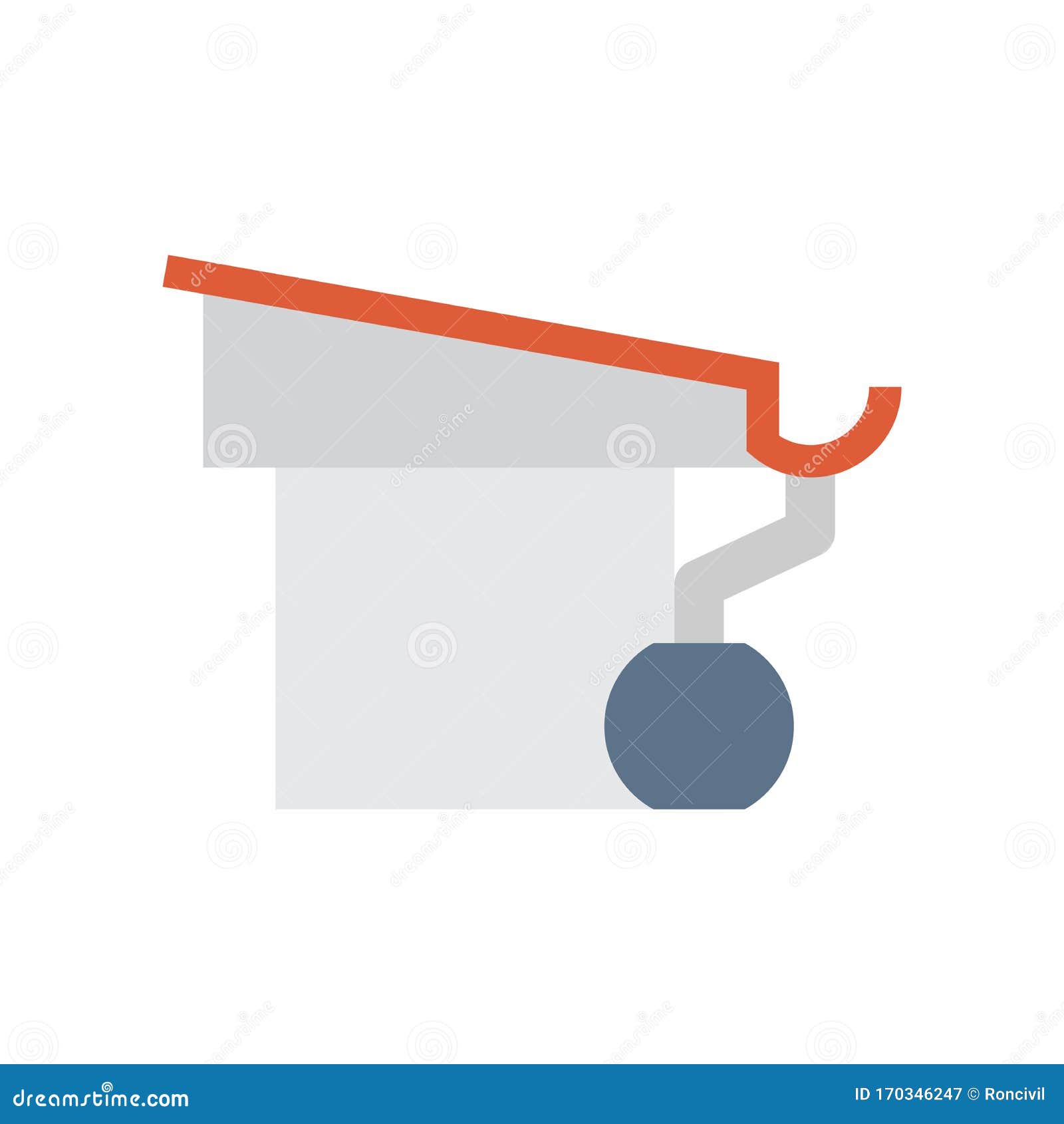 Gutter drainage icon stock vector. Illustration of clean - 170346247