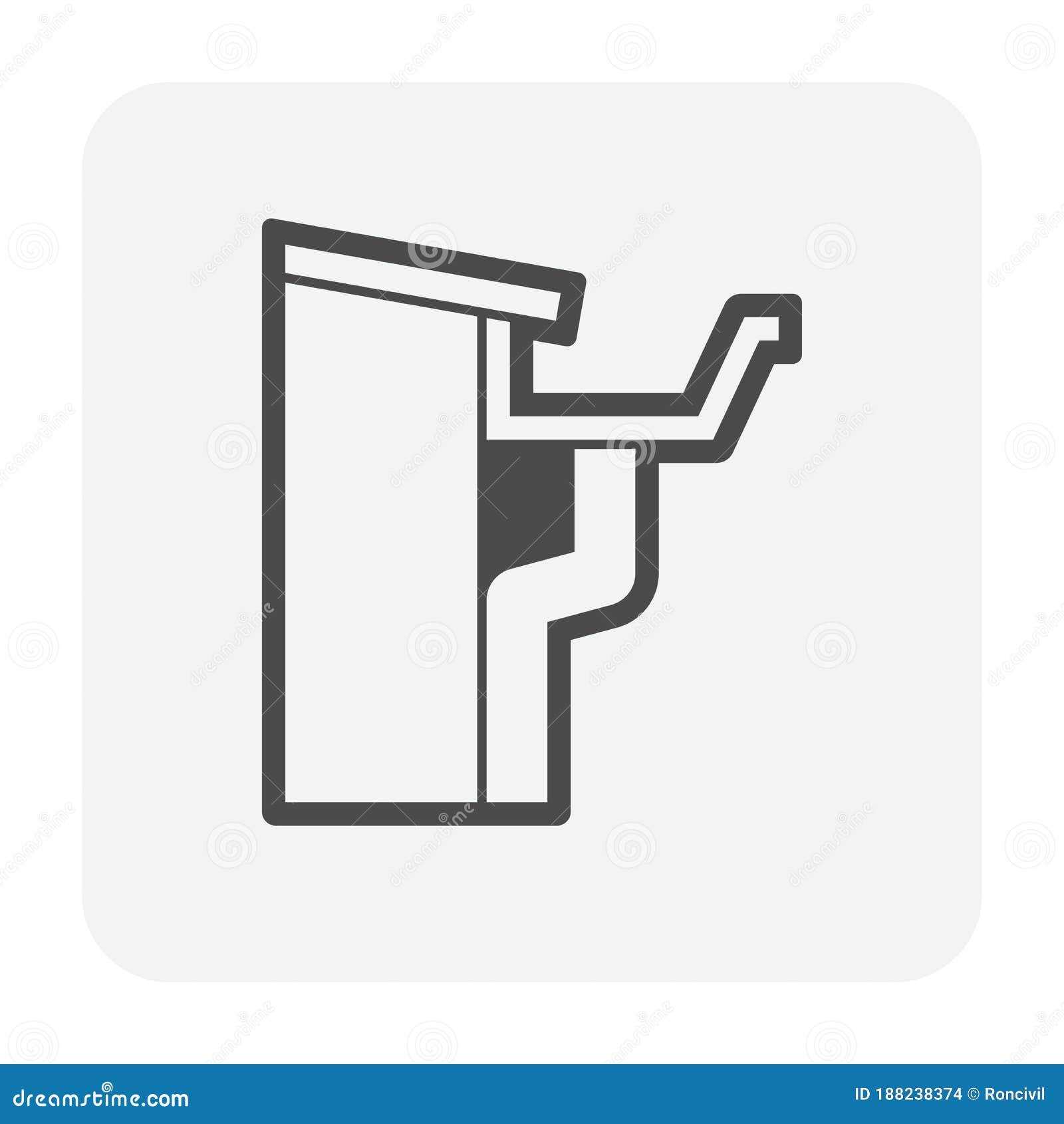 Gutter drainage icon stock vector. Illustration of plastic - 188238374