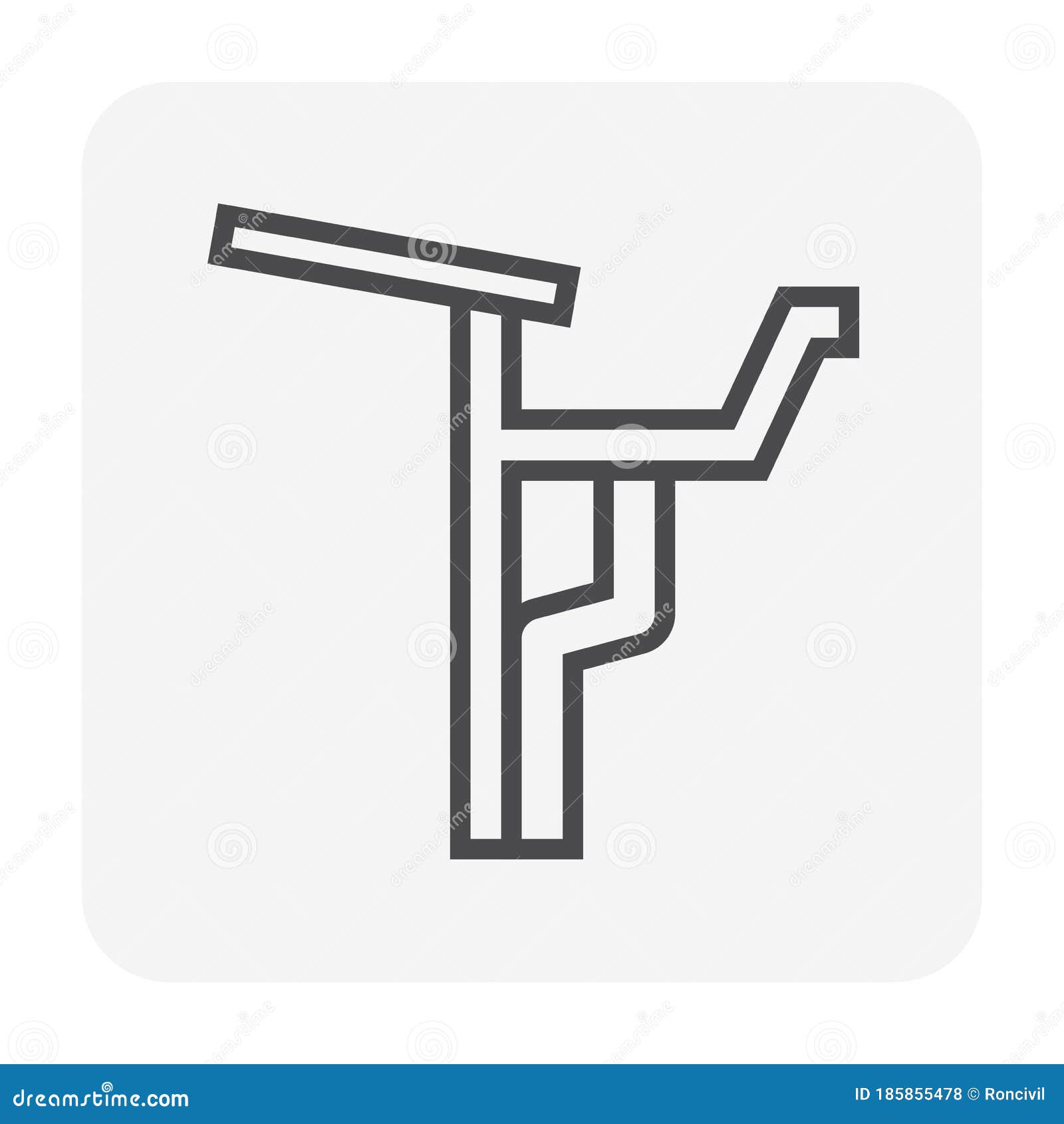 Gutter drainage icon stock vector. Illustration of exterior - 185855478
