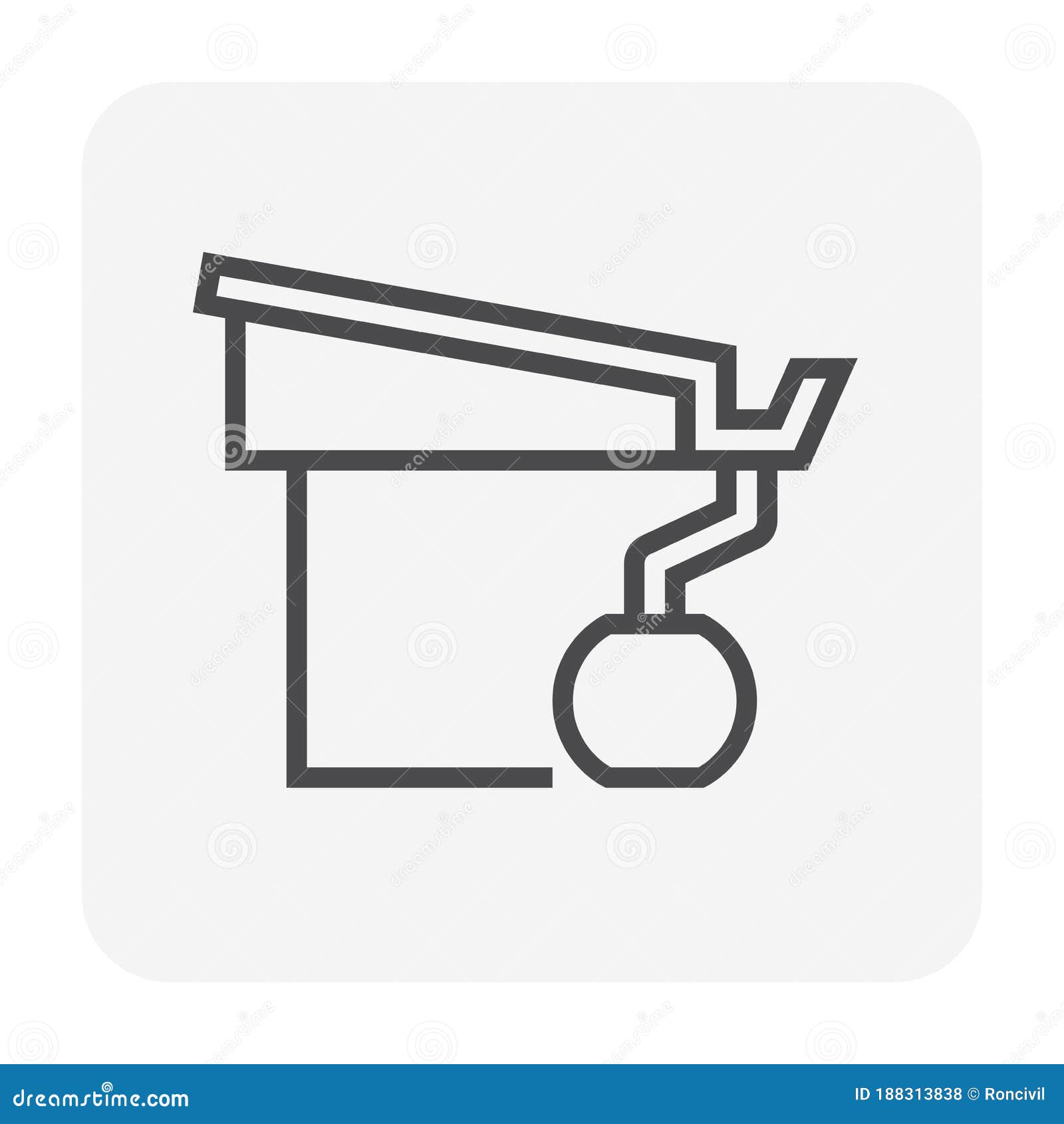 Gutter drainage icon stock vector. Illustration of concrete - 188313838