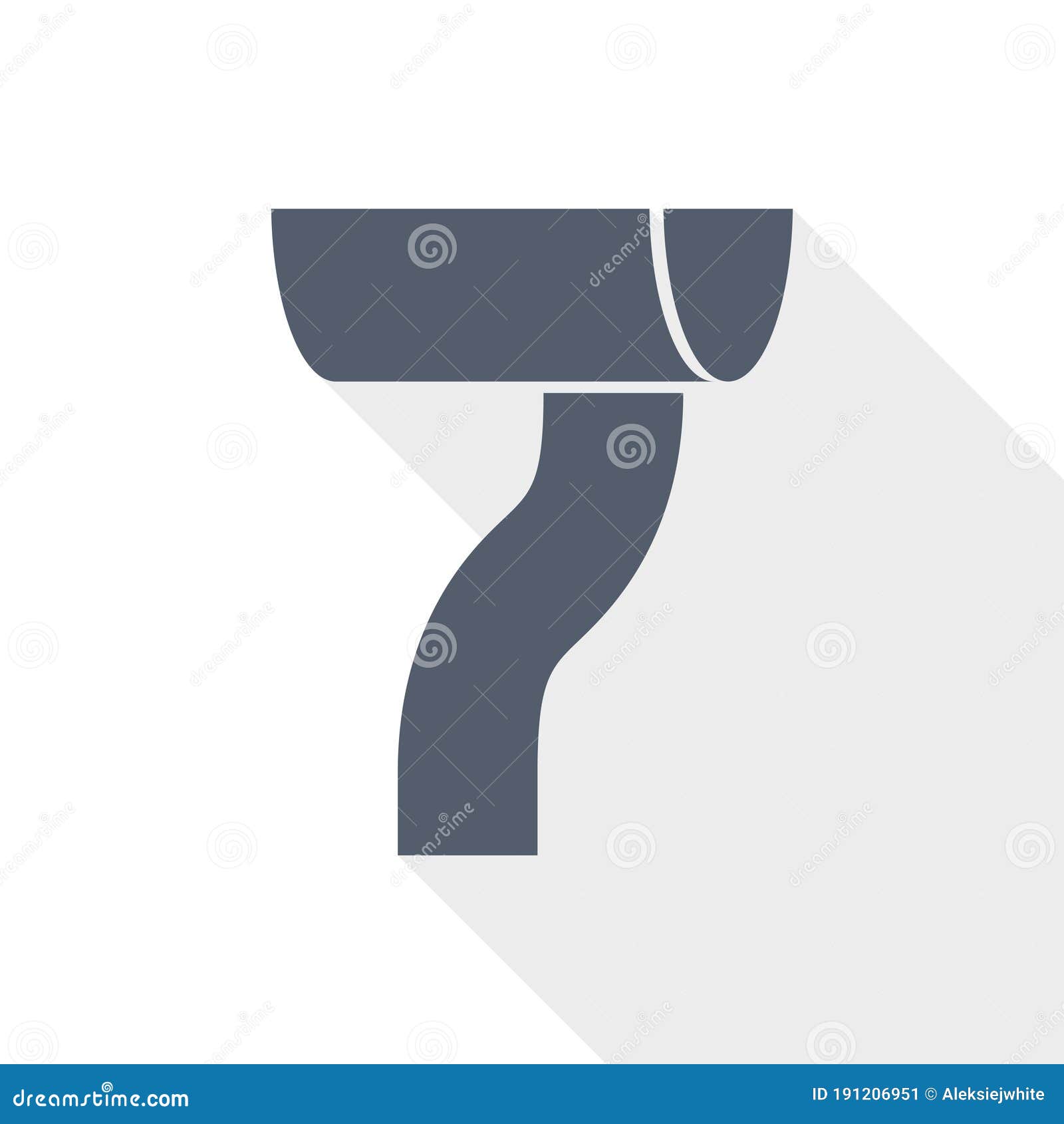 Gutter Flat Line Icon. Vector Outline Illustration Of Pipe. Black Thin ...