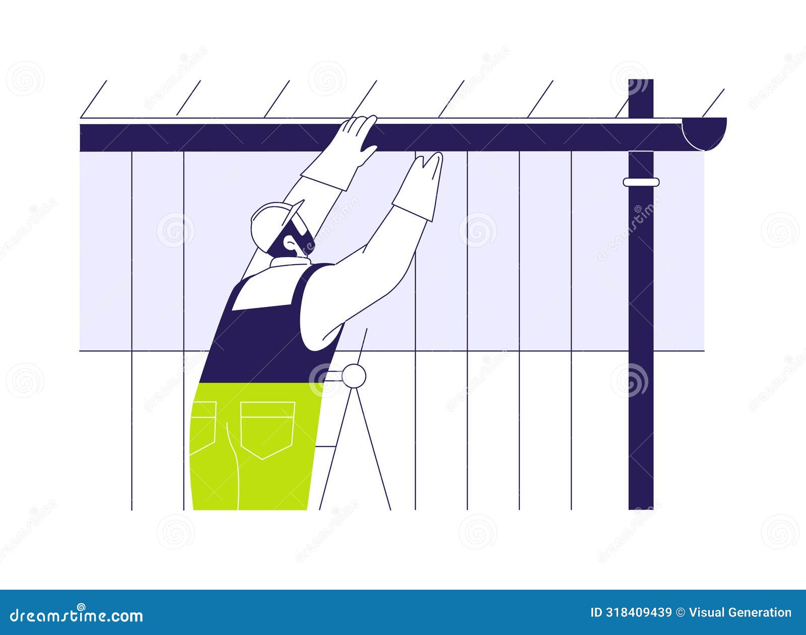 Gutter Installation Abstract Concept Vector Illustration. Stock Vector ...