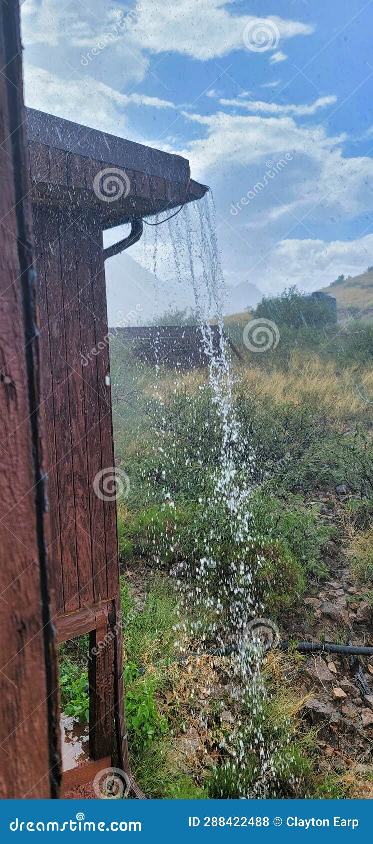 Gutter overflows stock photo. Image of soil, creating - 288422488