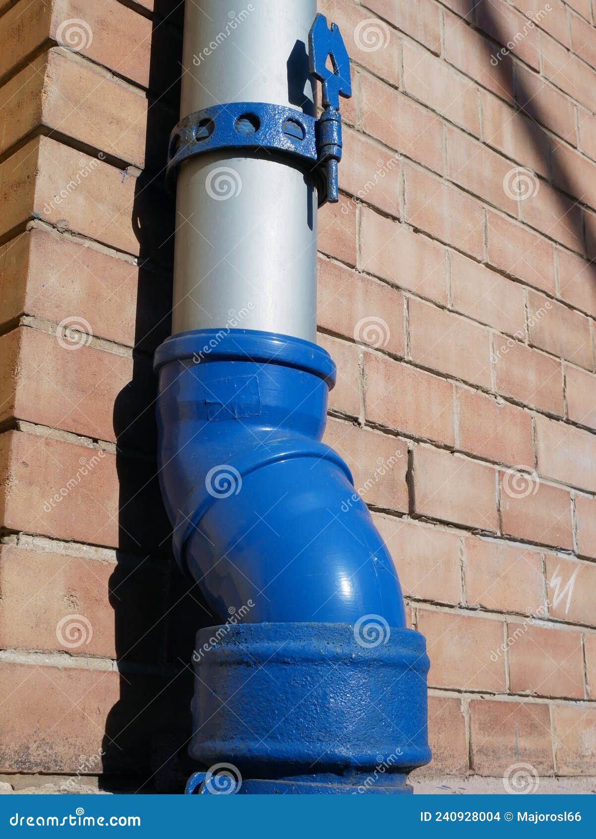 Gutter Pipe on the Wall of a Building Stock Photo - Image of pipeline ...