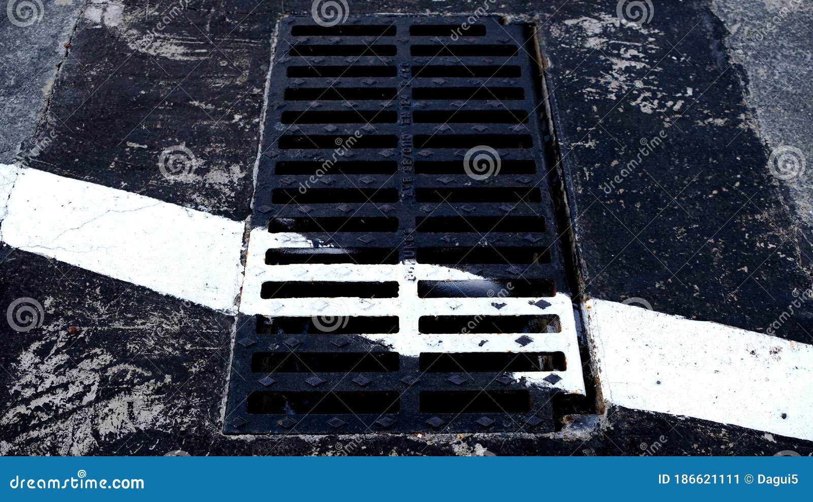Gutter Rain Water Inlet in the Pavement. Stock Image - Image of road ...