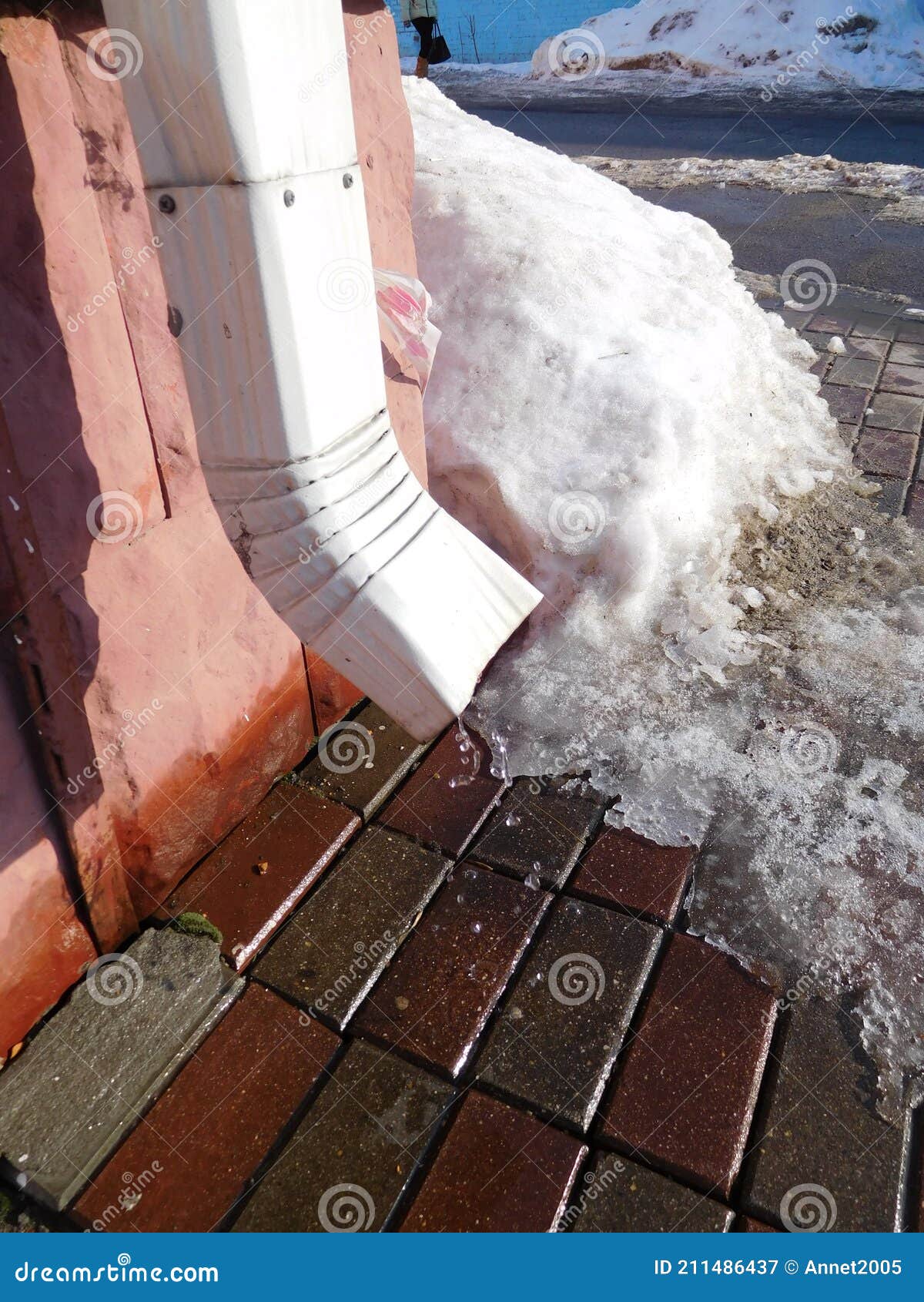 Gutter System in the Spring, Downspout Stock Image - Image of ...