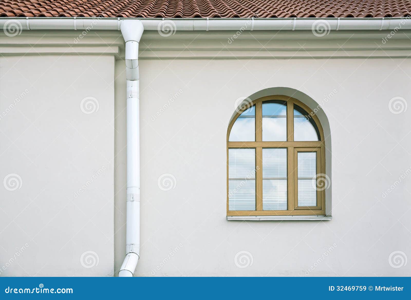 Gutter with window stock image. Image of metal, building - 32469759