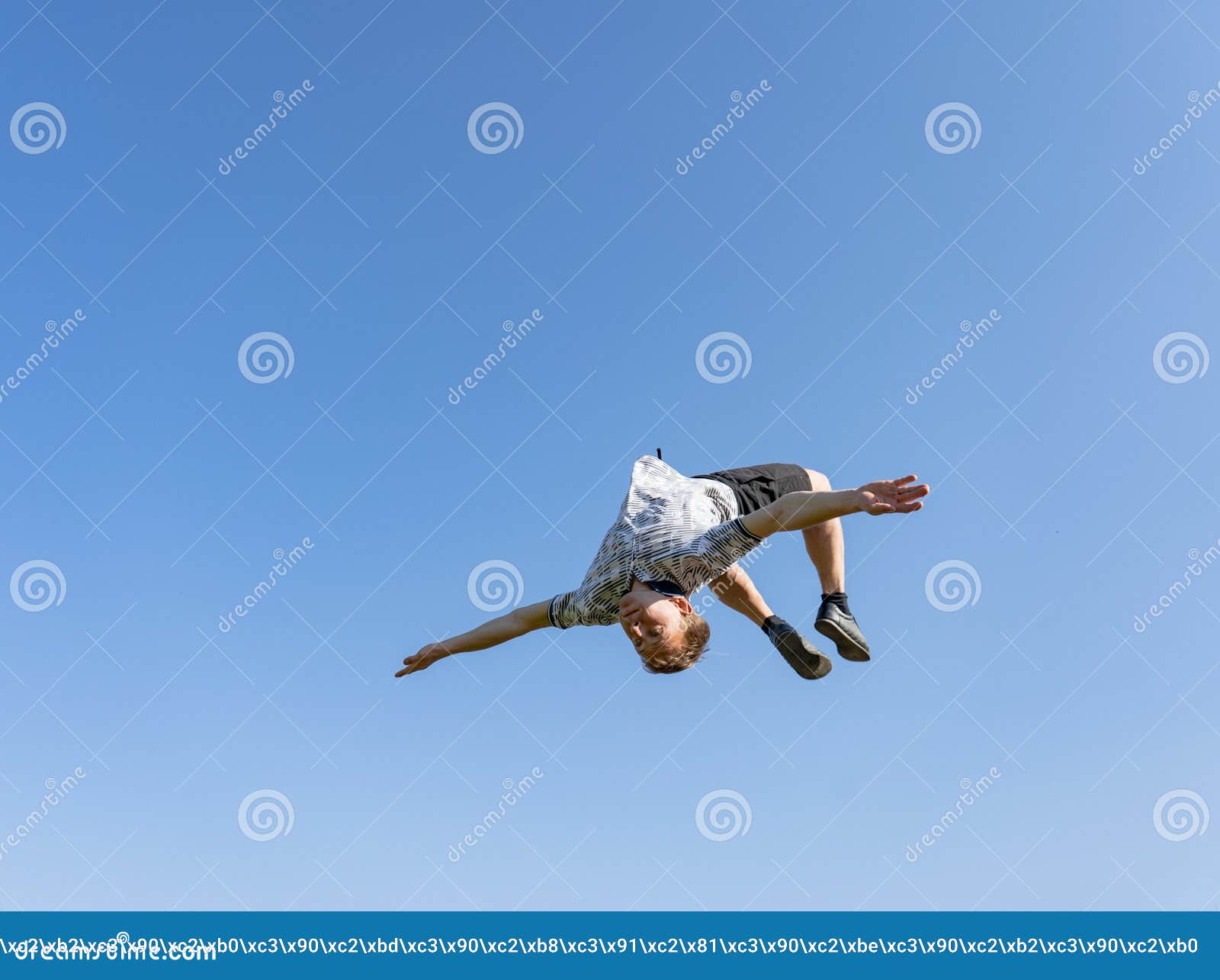Acrobatic Somersault in the Air. Stock Image - Image of extreme, body ...