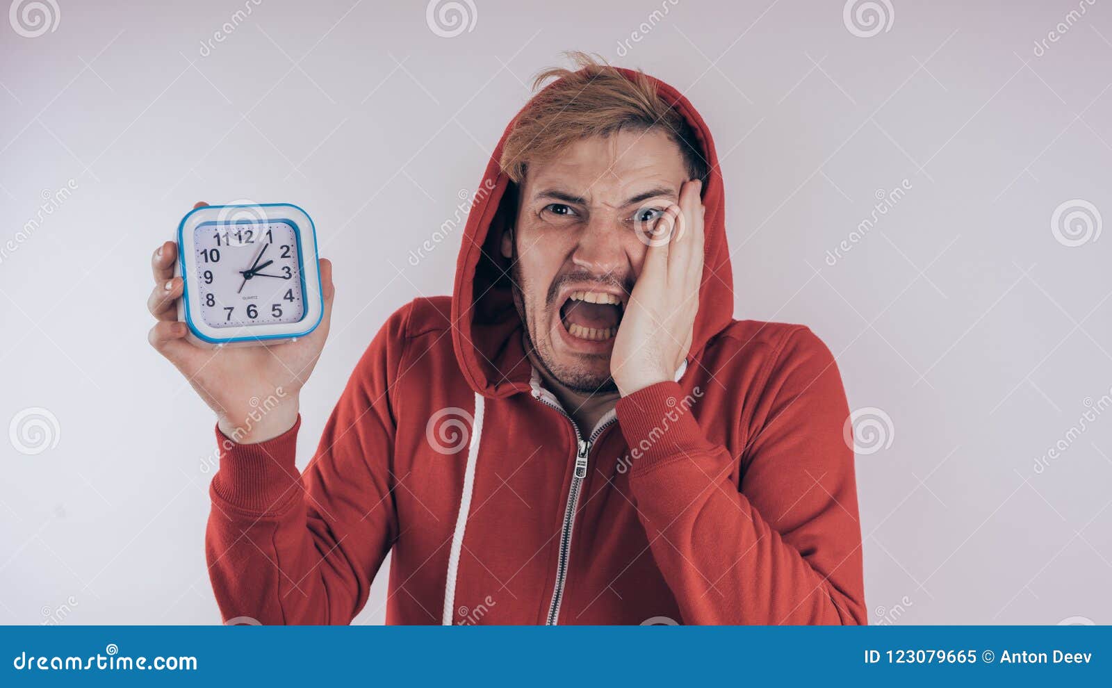 Guy and Alarm. Funny Face Man Shocked As he Wakes Up Late for an ... Guy and Alarm. Funny Face Man Shocked As he Wakes Up Late for an ...