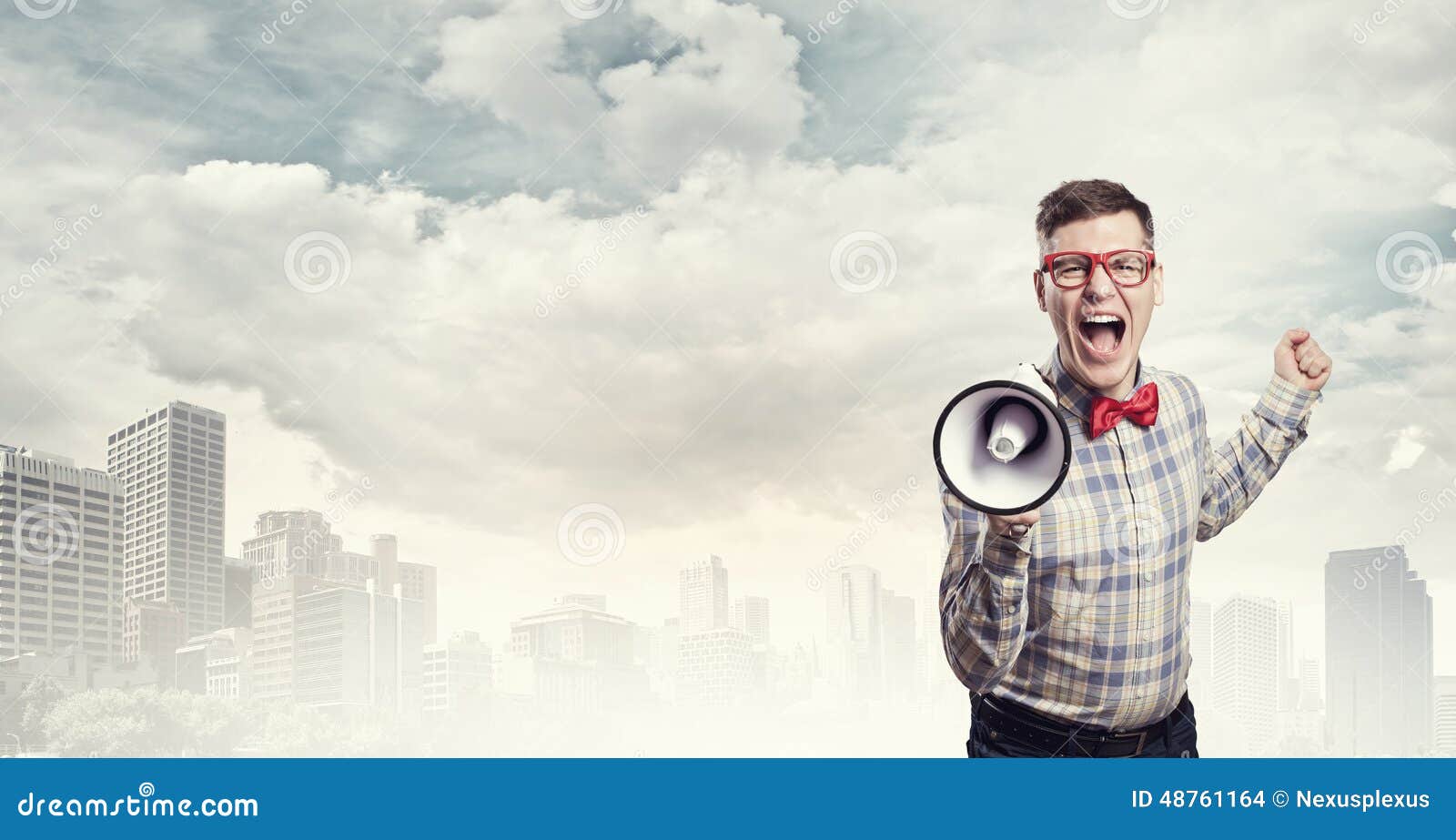 Guy announcing something stock photo. Image of humor - 48761164