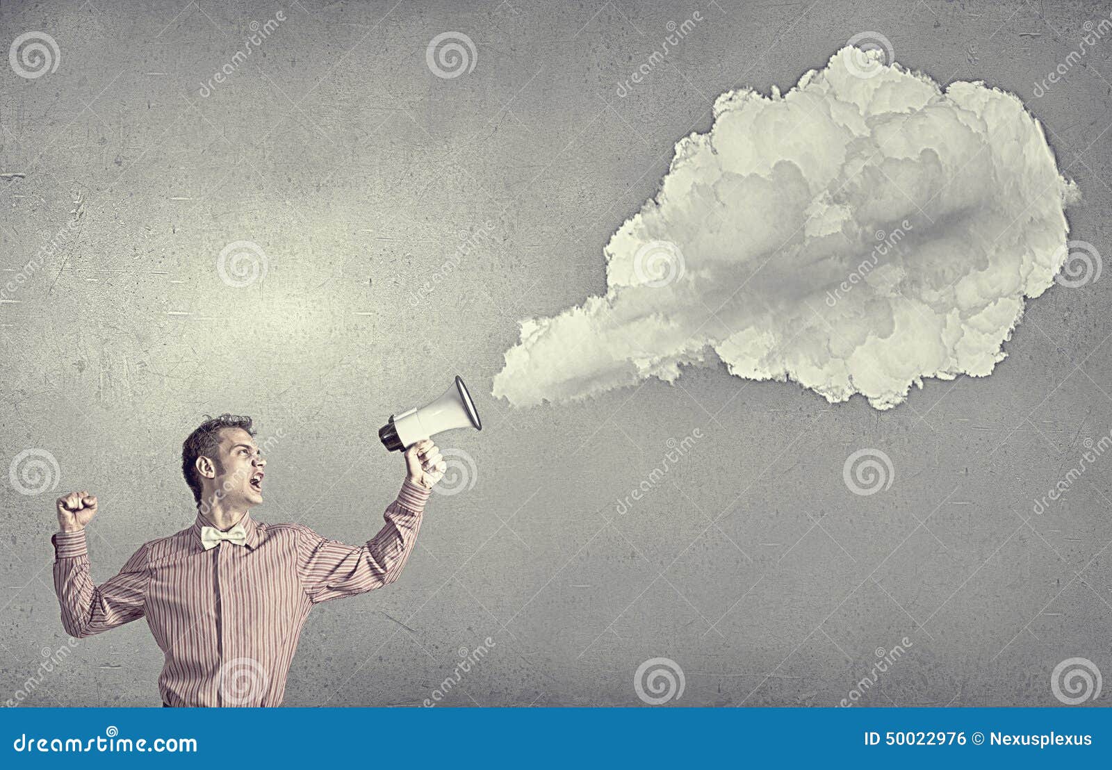Guy announcing something stock photo. Image of success - 50022976