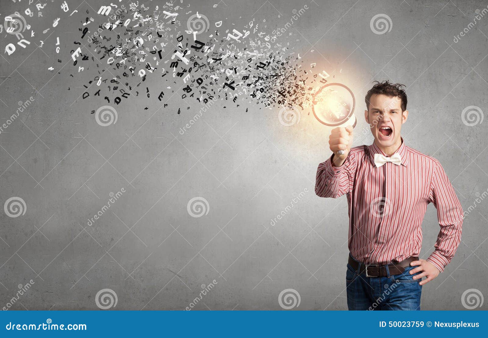 Guy announcing something stock image. Image of shout - 50023759