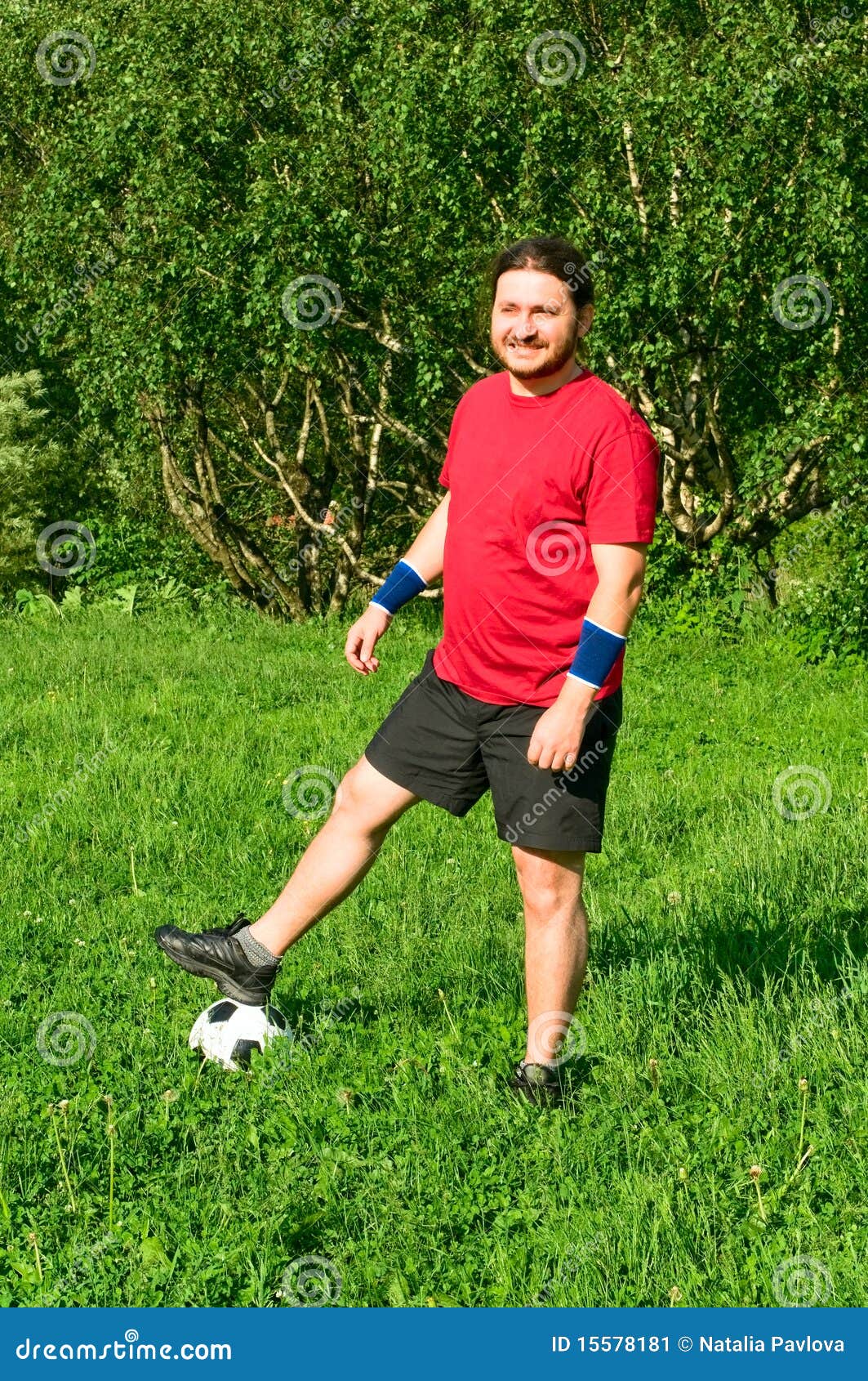 Guy with ball stock image. Image of outdoors, human, grass - 15578181