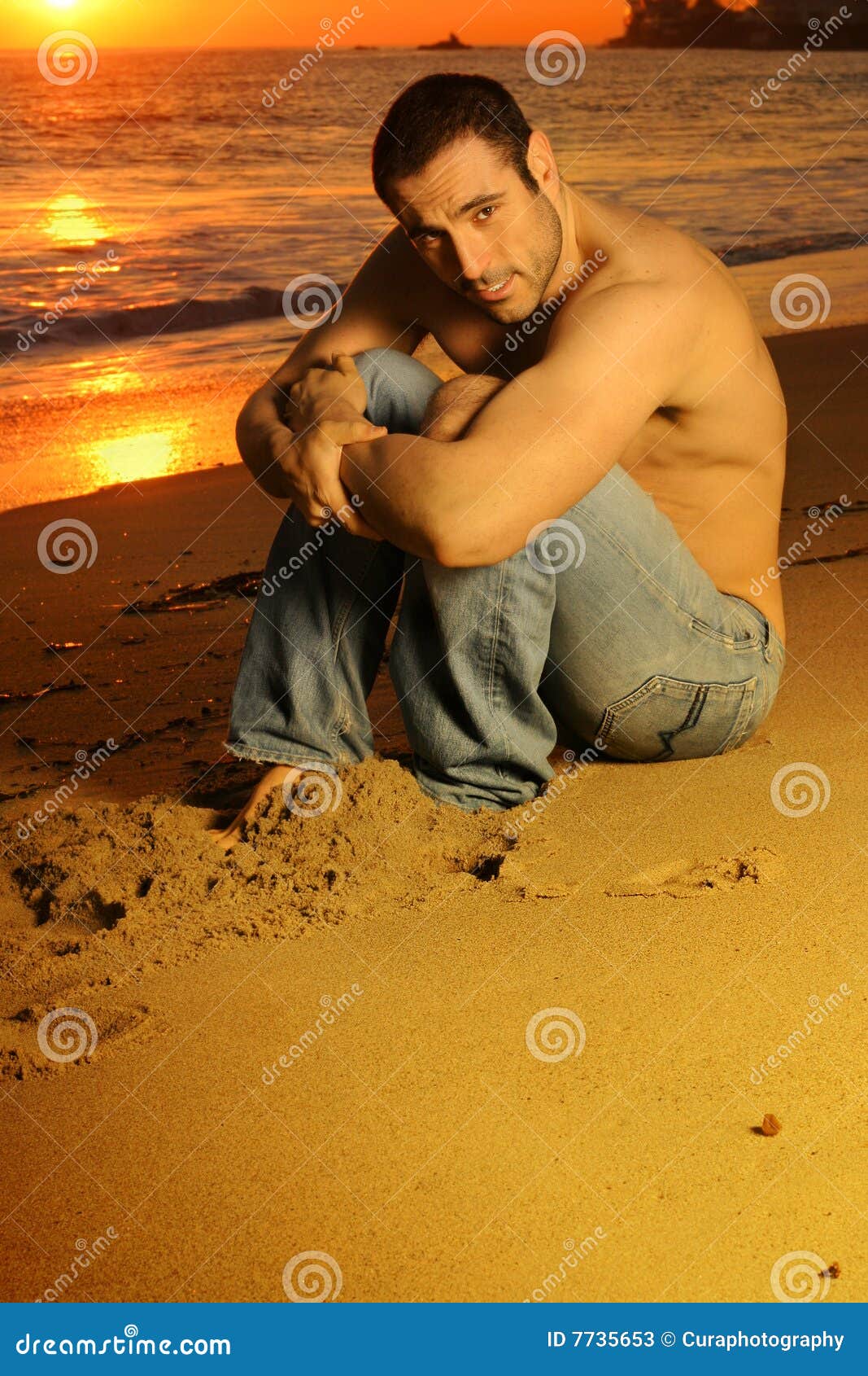 Guy on Beach stock image. Image of masculine, alone, handsome - 7735653