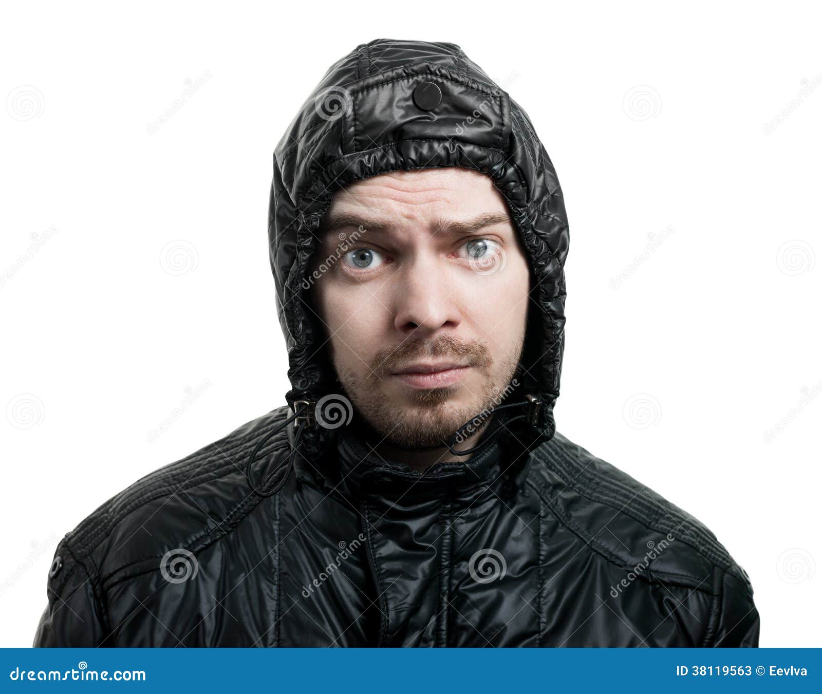 Guy with Beard and Jacket with Hood. Stock Image - Image of portrait ...