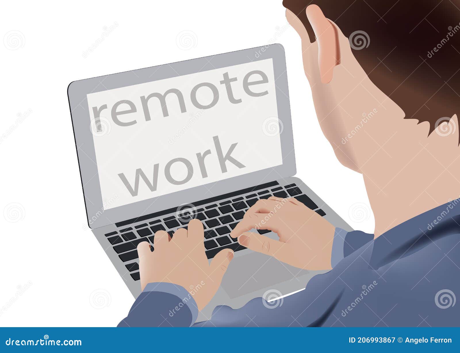Guy Behind with the Pc Guy Behind with the Pc Stock Vector ...