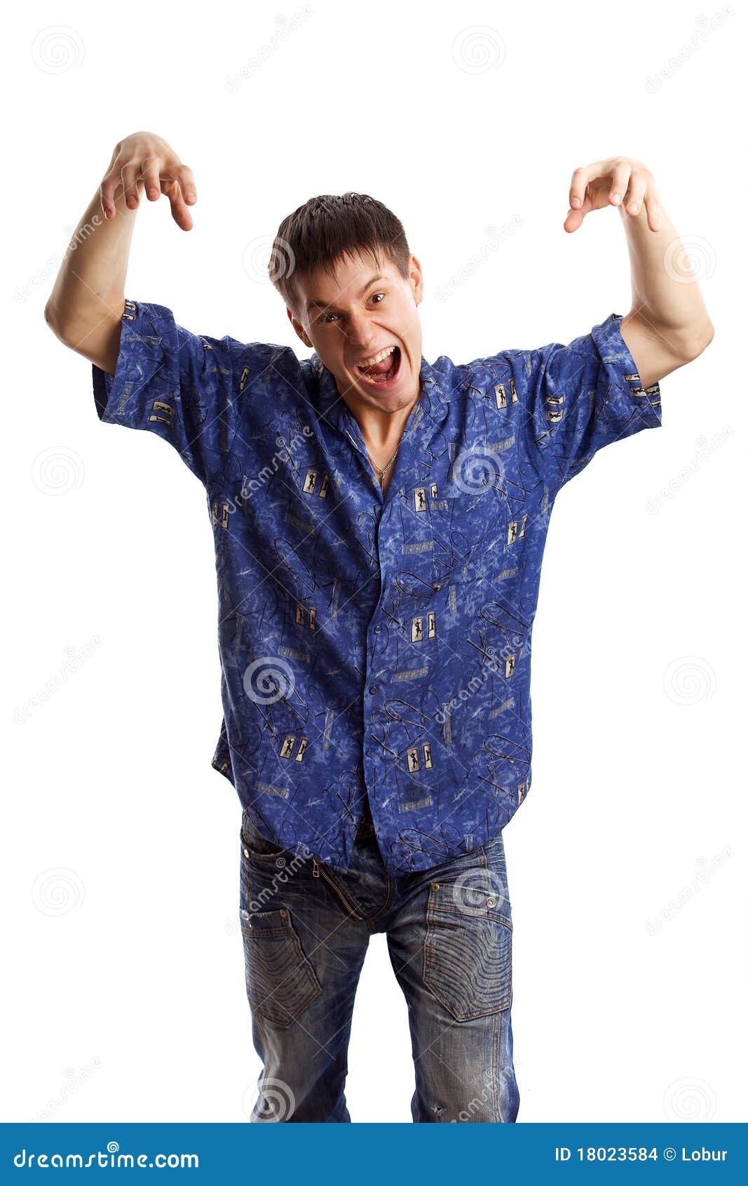 Guy in the Blue Shirt Series Stock Photo - Image of portrait, fear ...