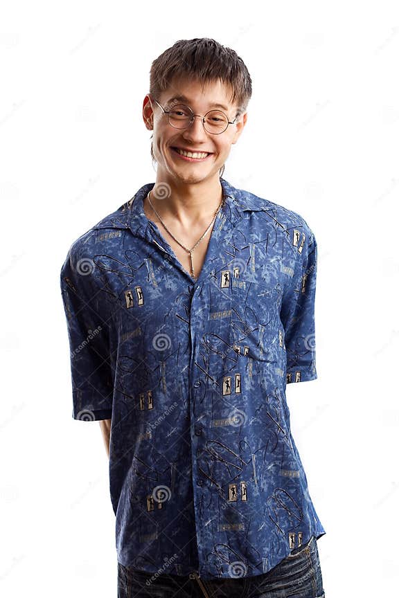 Guy in the Blue Shirt Series Stock Image - Image of clever, caucasian ...