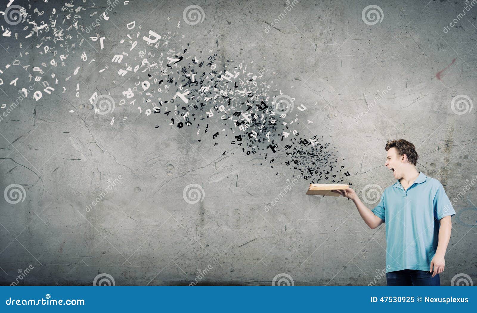 Guy with book stock image. Image of emotion, novel, human - 47530925