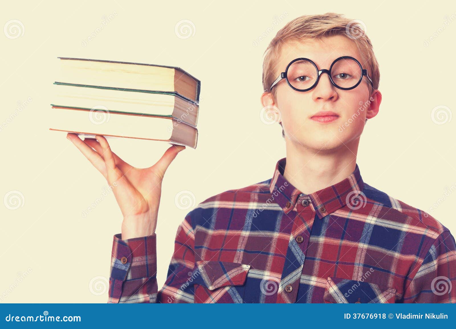 Guy with books stock photo. Image of goofy, person, book - 37676918