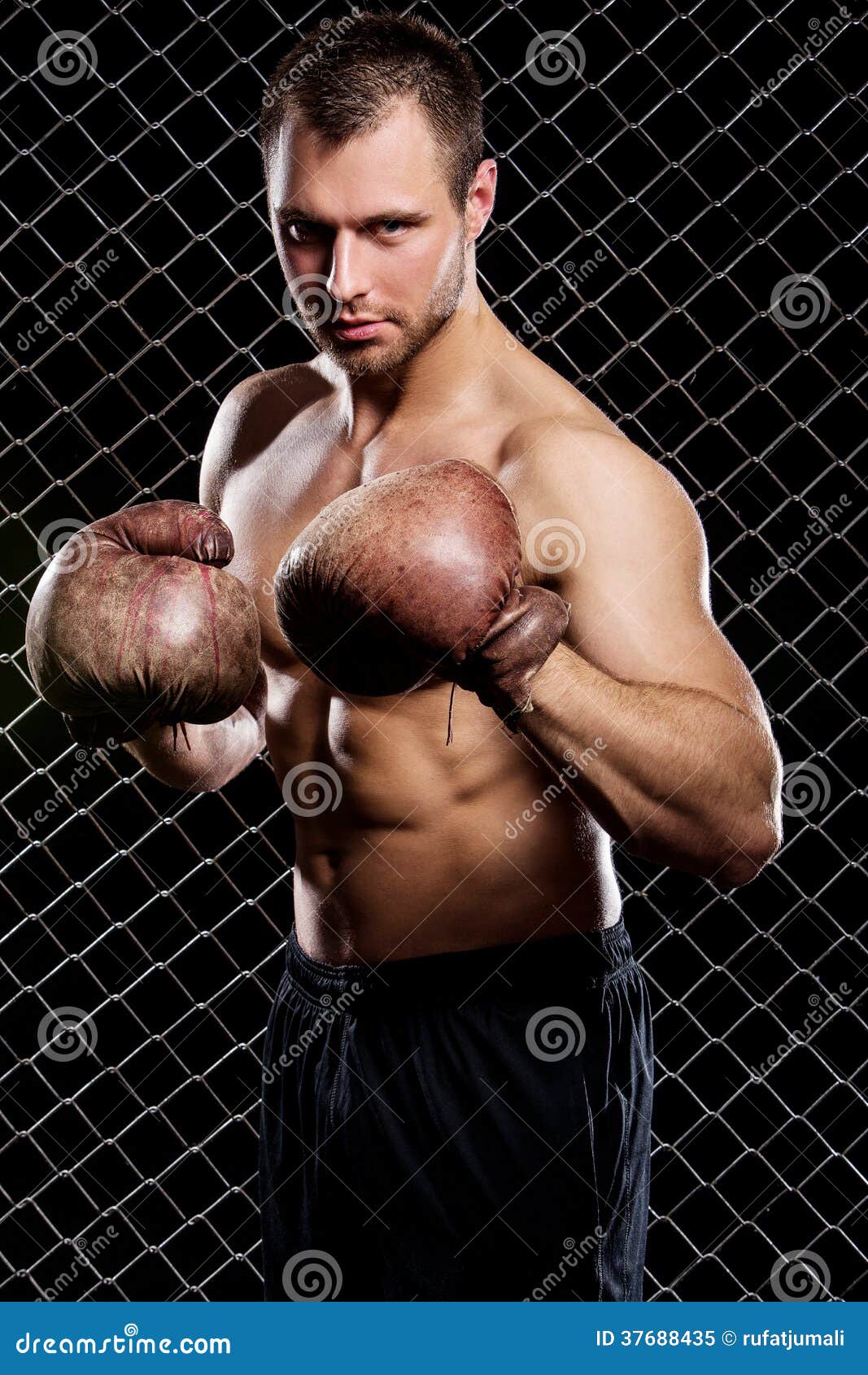 Guy with a boxing gloves stock image. Image of body, exercise - 37688435