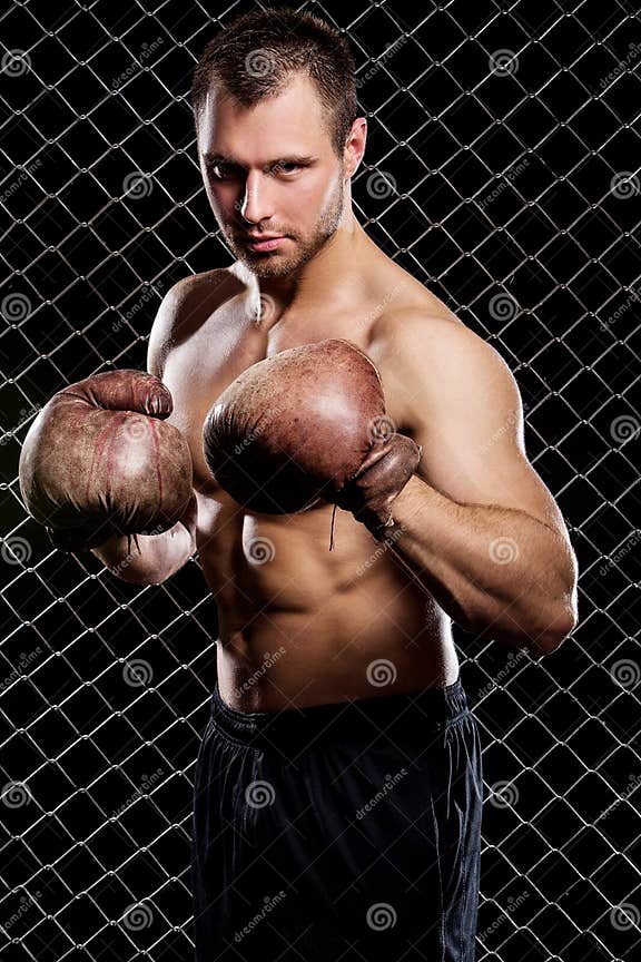Guy with a boxing gloves stock image. Image of body, exercise - 37688435
