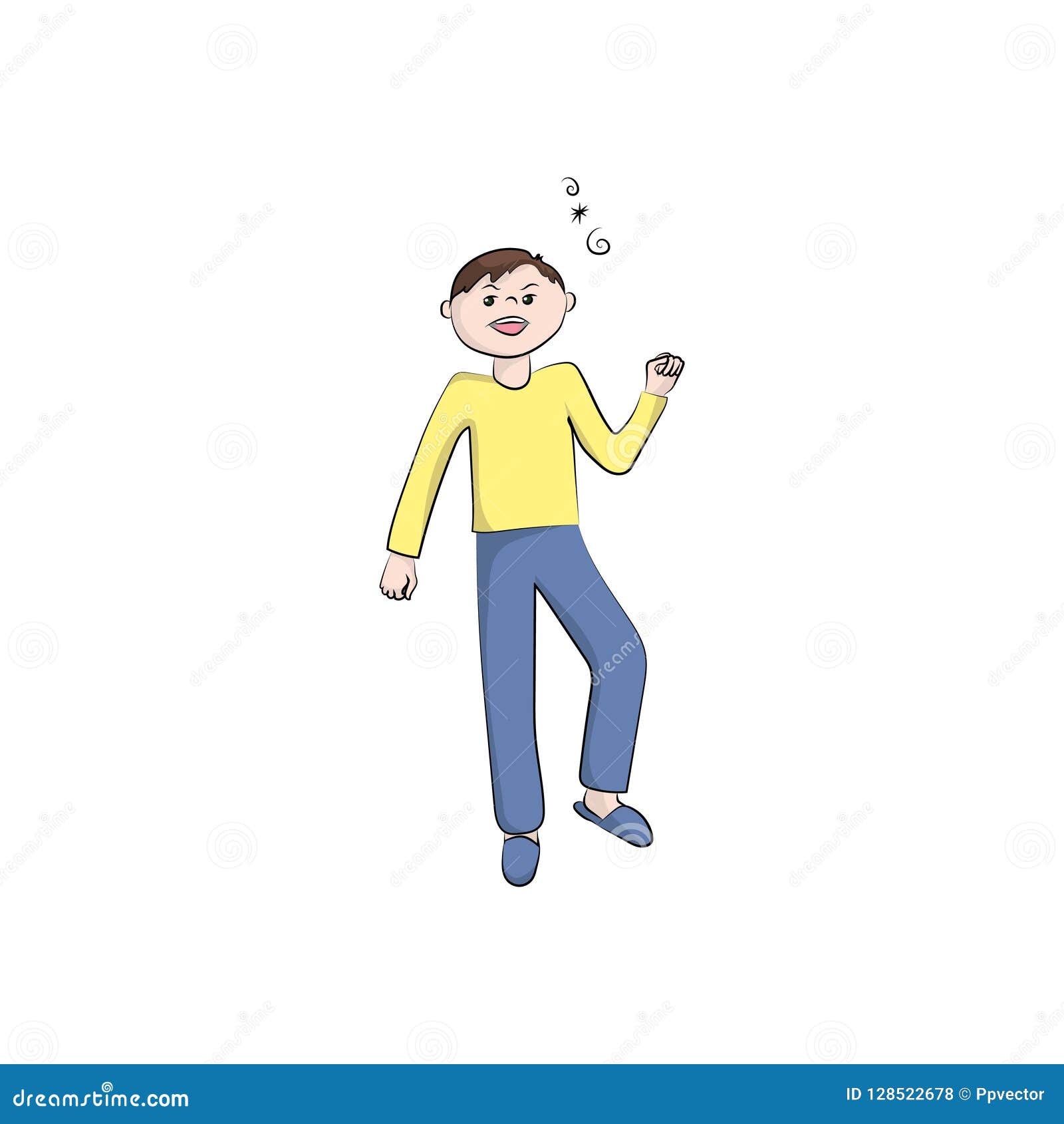 Guy, Boy Man is Screaming. Vector Color Illustration Stock Vector ...