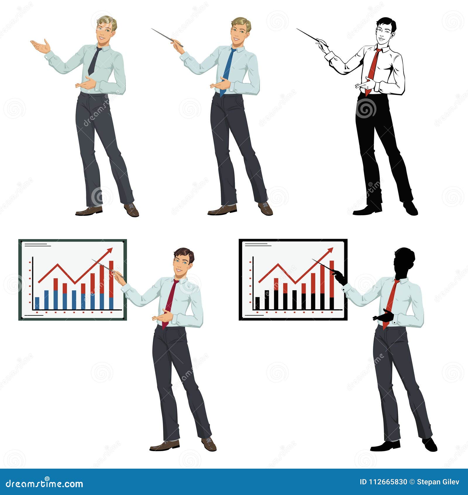 Guy businessman presenting stock vector. Illustration of diagram ...