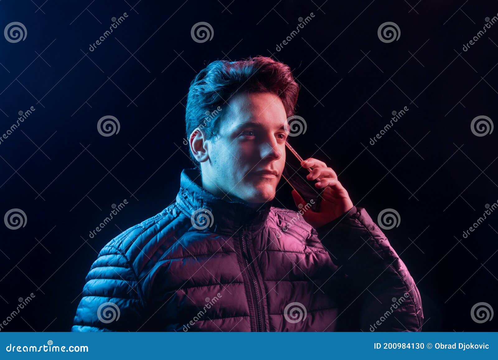 The Guy is Calling Someone on the Phone. Stock Photo - Image of shadows ...