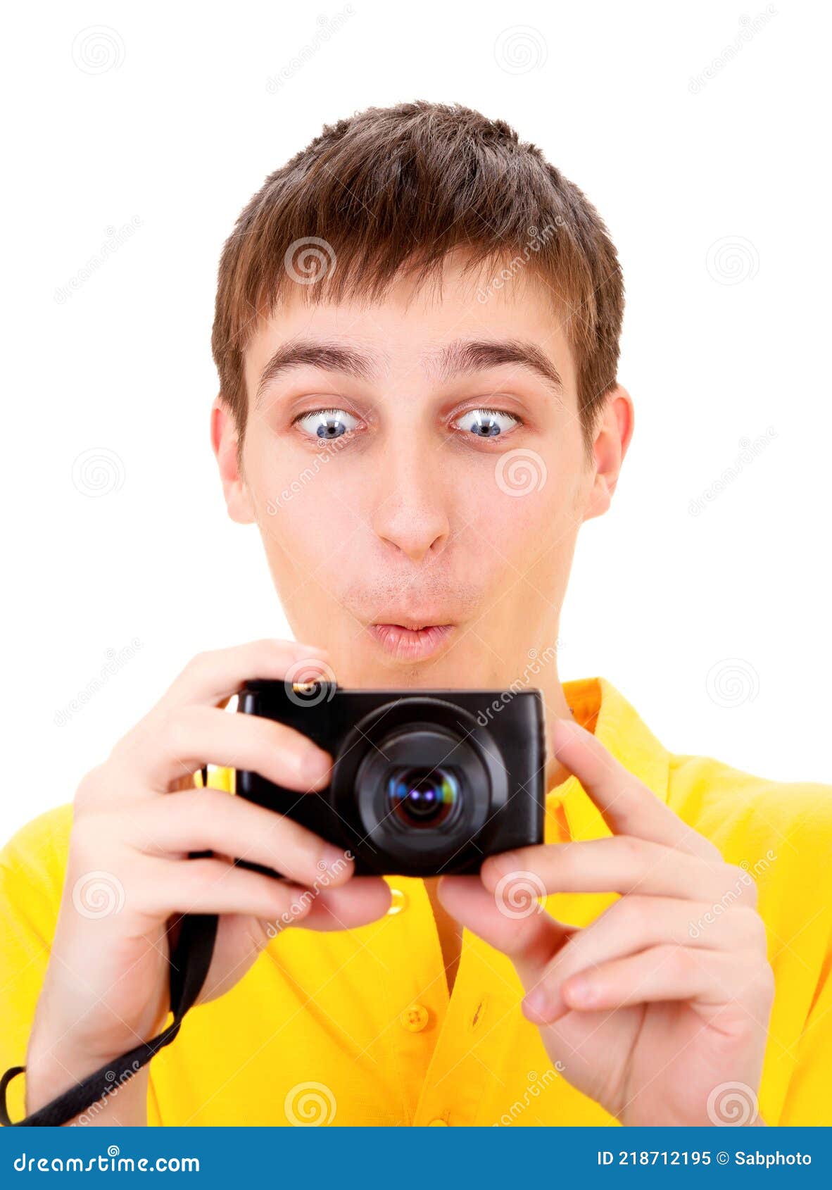 Guy with a Camera stock image. Image of human, objective - 218712195