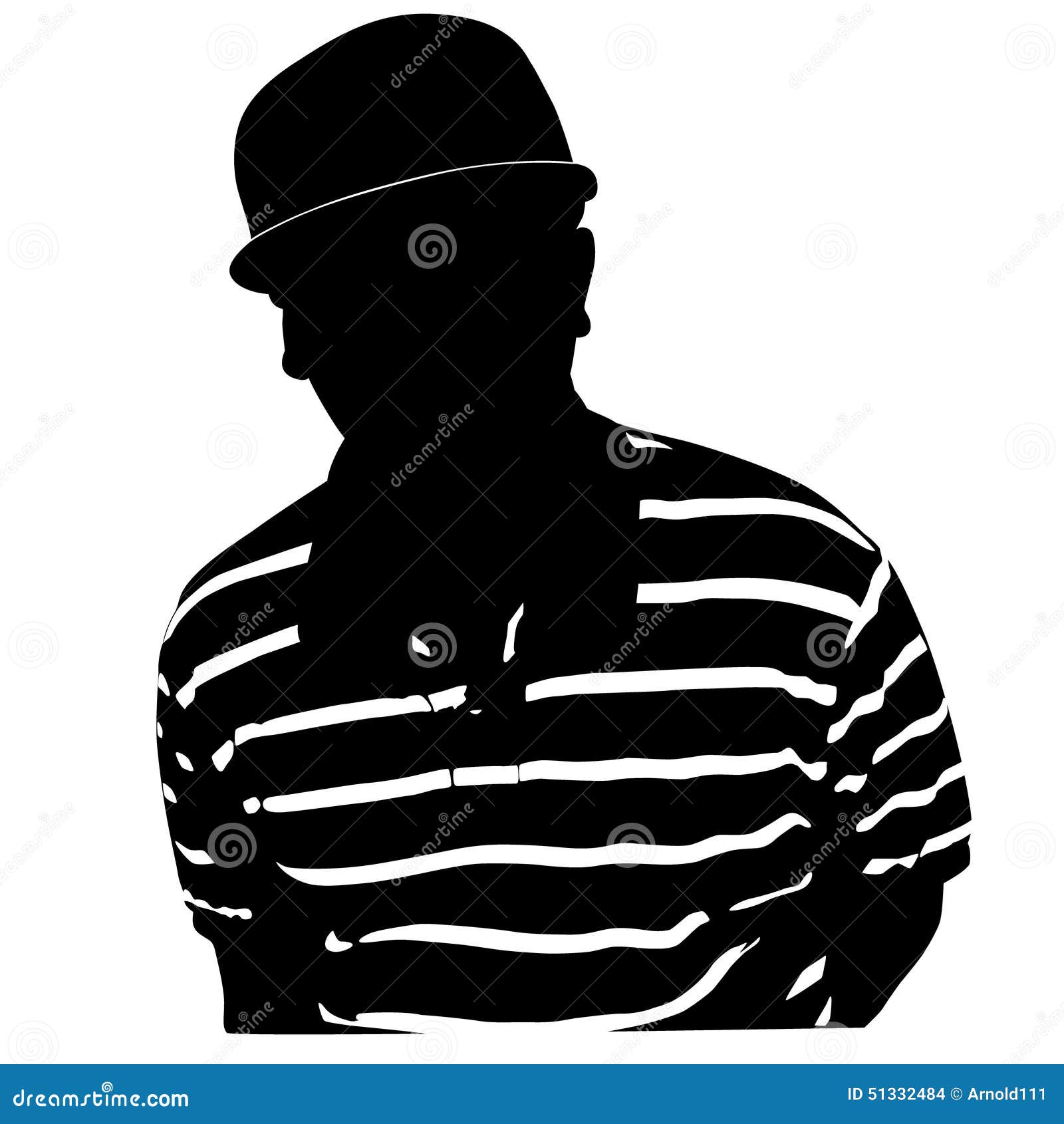 Guy in a cap stock vector. Illustration of silhouette - 51332484