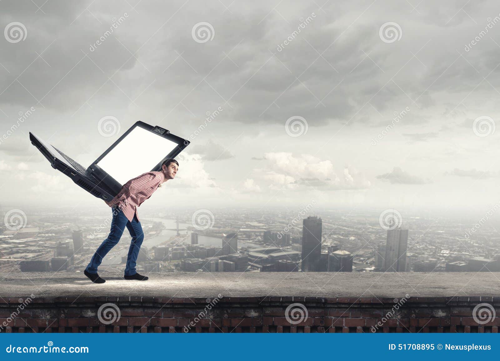 Guy carrying laptop stock image. Image of manager, business - 51708895