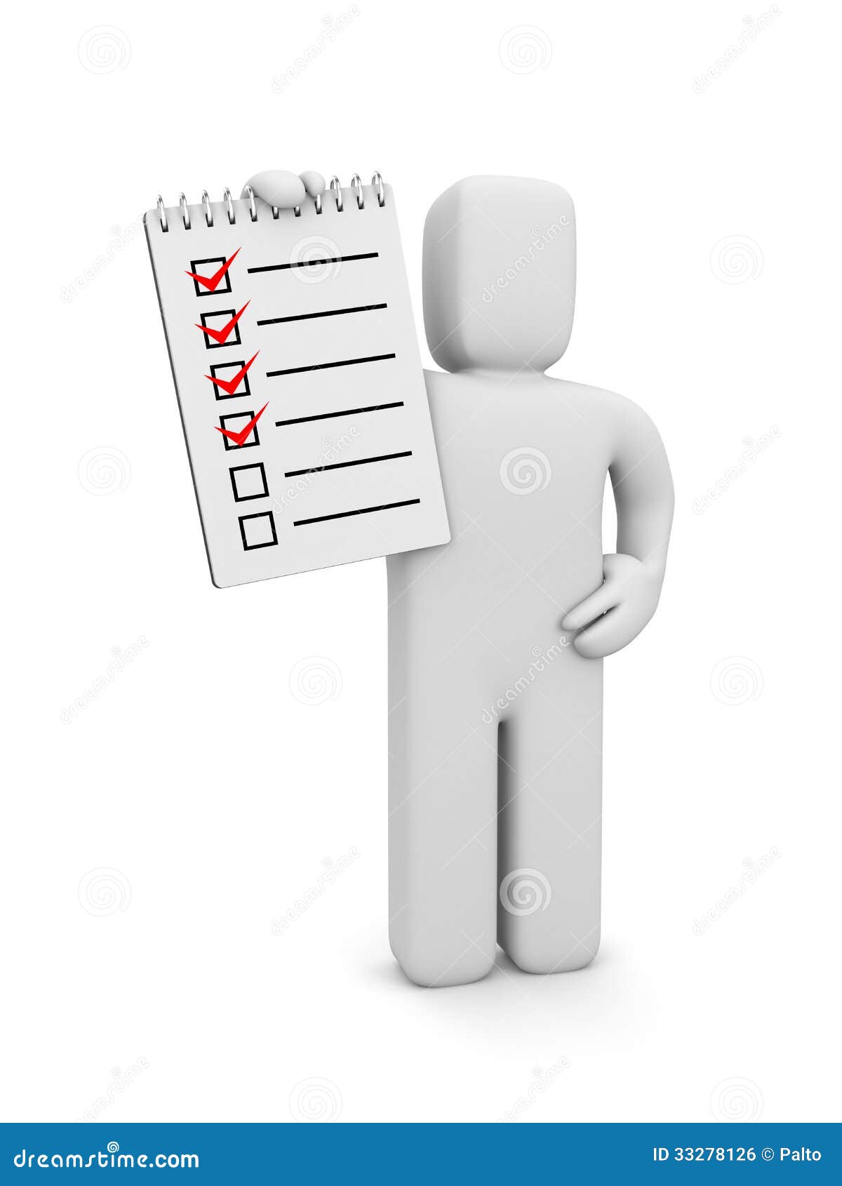 Guy with checklist stock illustration. Illustration of document - 33278126