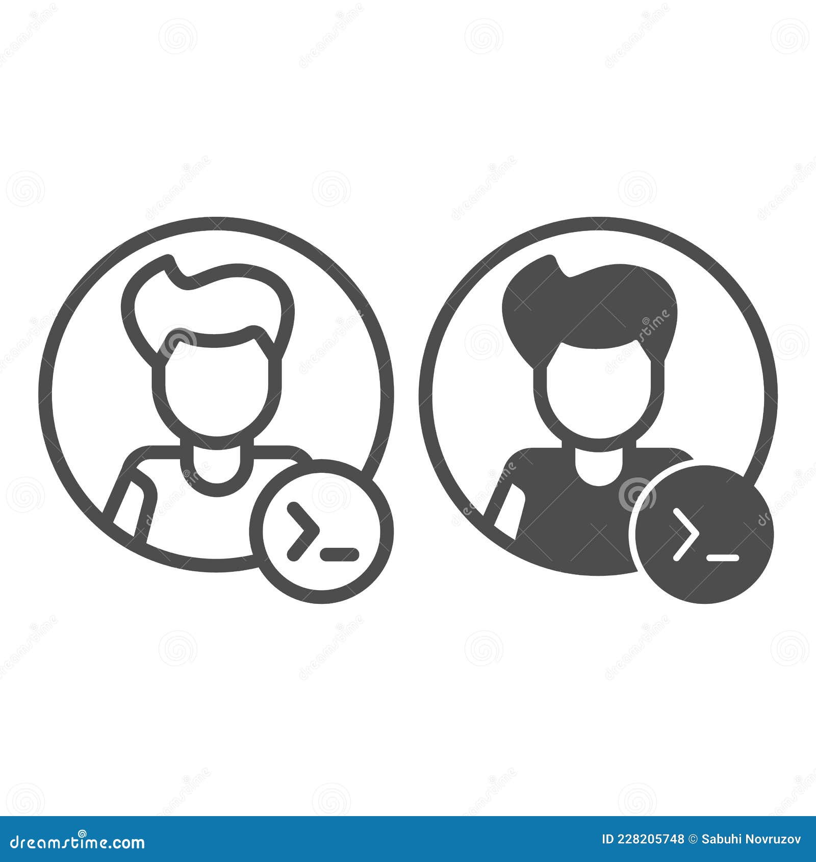 Guy, Command Line in Circle, Backend Developer Line and Solid Icon, Ui ...