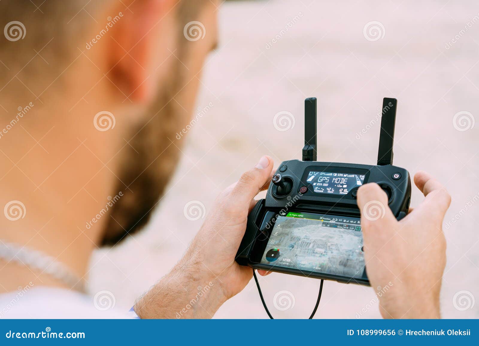 Guy Controls Drone with Remote Control Stock Photo - Image of remote ...