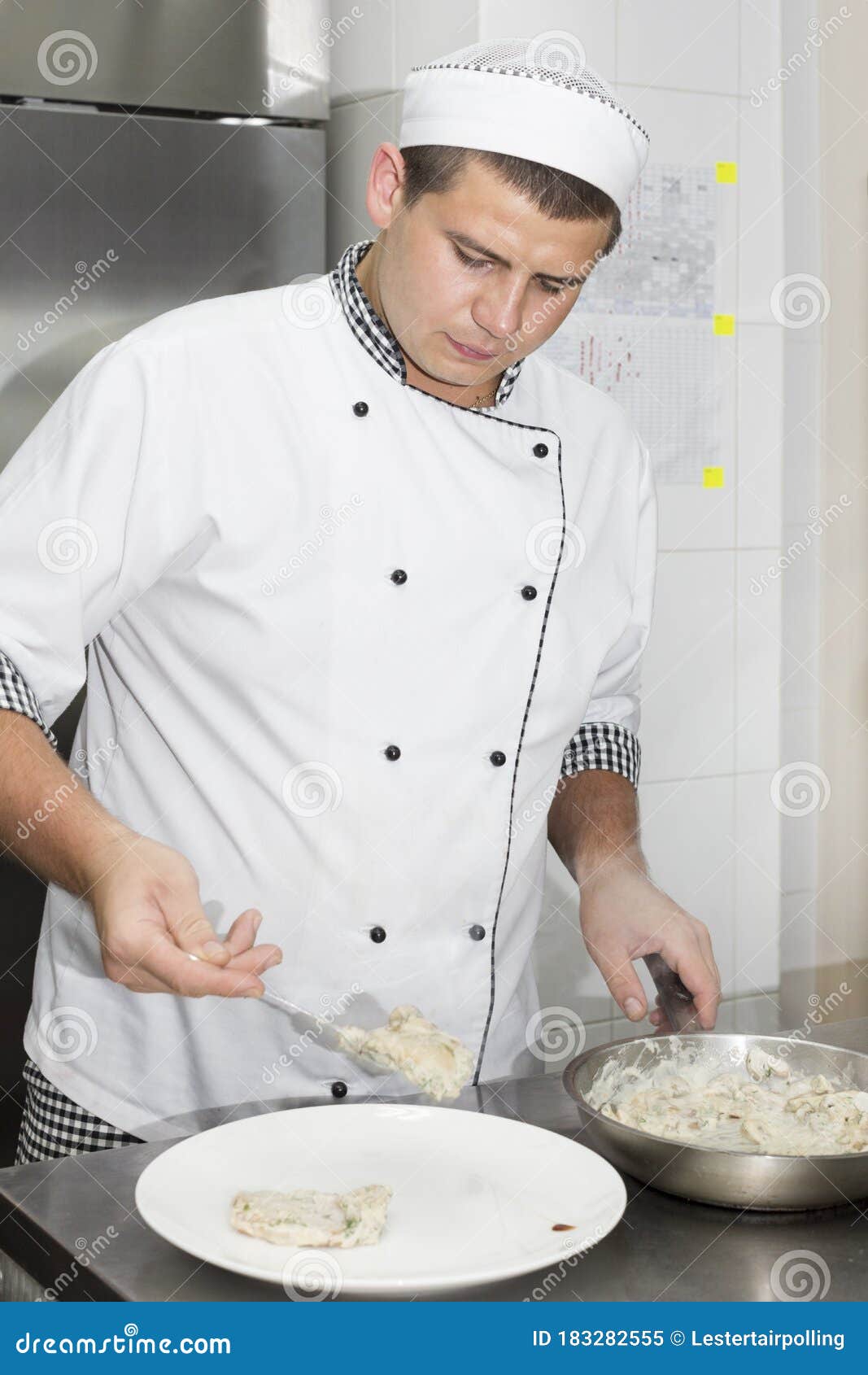 Guy Cook Preparing Delicacies Stock Image - Image of head, person ...