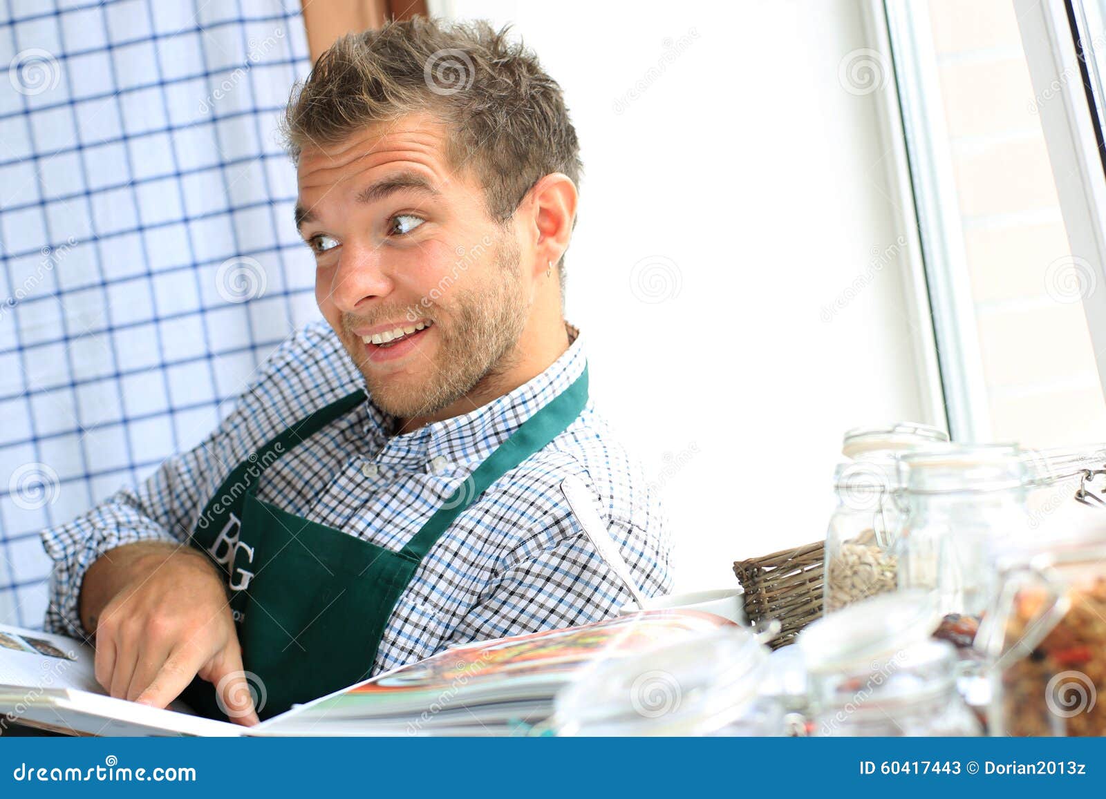 Guy cooking stock image. Image of husband, spoon, preparation - 60417443