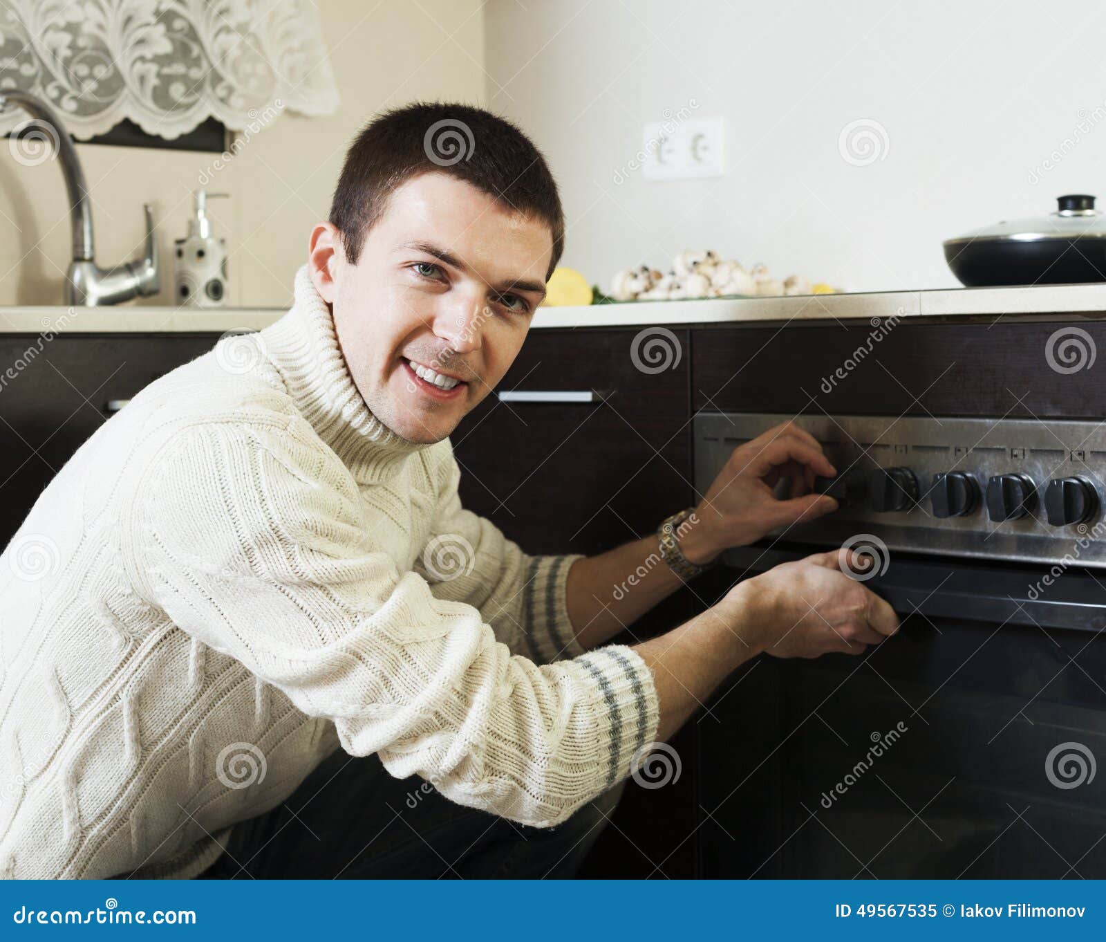 Guy Cooking Something at Home Stock Image - Image of baking, beaf: 49567535