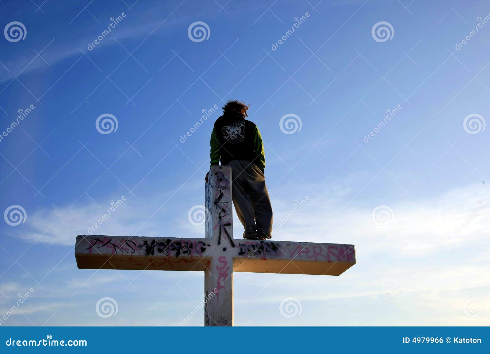Guy and cross stock photo. Image of christianity, faith - 4979966