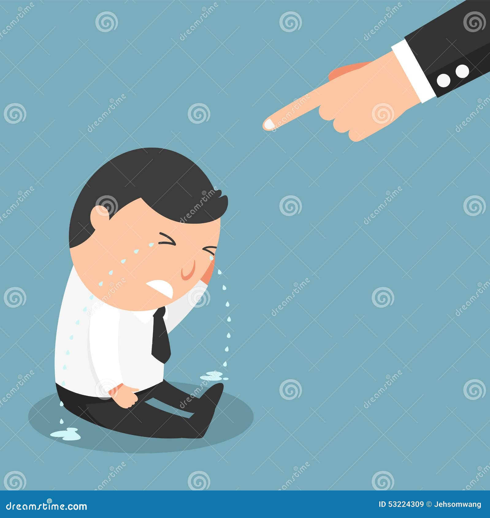 The Guy Crying Very Hard after Got Blamed by His Boss Stock Vector ...