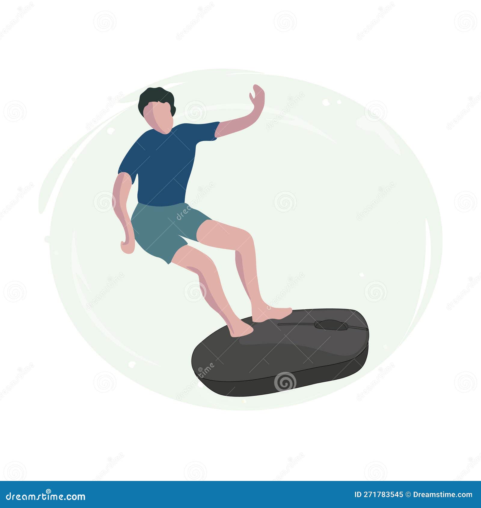 Man and Computer Mouse, Positive Vector Graphics for Printing Stock ...